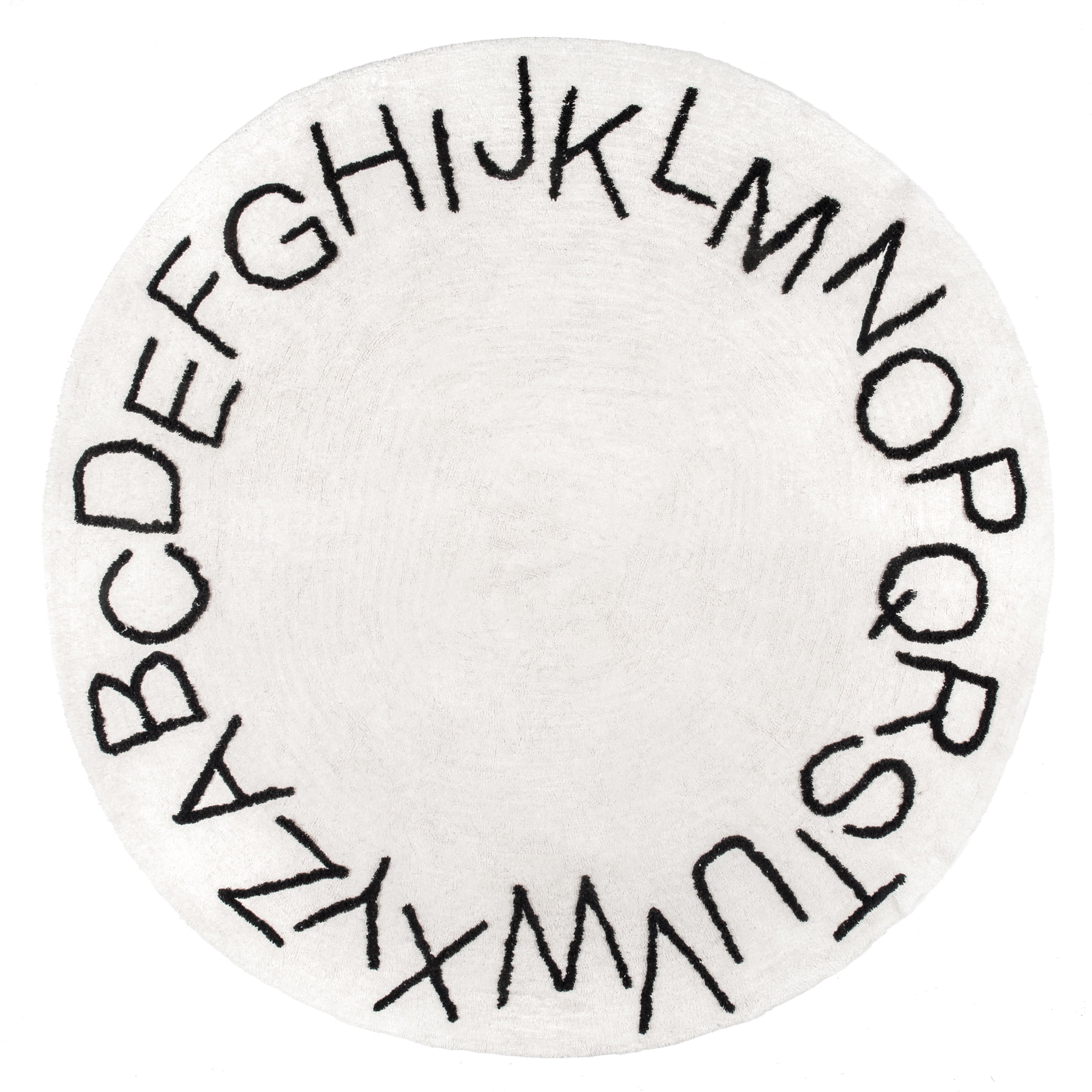 nuLOOM Kids Washable Round Alphabet Area Rug, 4', Ivory - Walmart.com