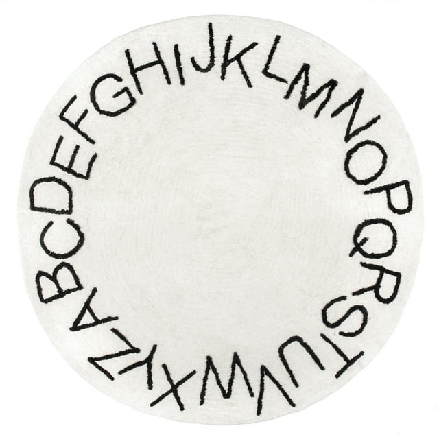 nuLOOM Kids Washable Round Alphabet Area Rug, 6', Ivory - Walmart.com