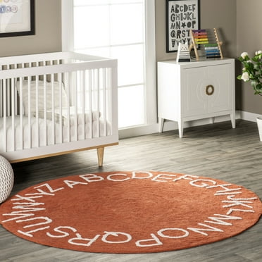 nuLOOM Kids Washable Round Alphabet Area Rug, 6', Ivory - Walmart.com