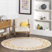 nuLOOM Kids Washable Round Alphabet Area Rug, 6', Ivory - Walmart.com