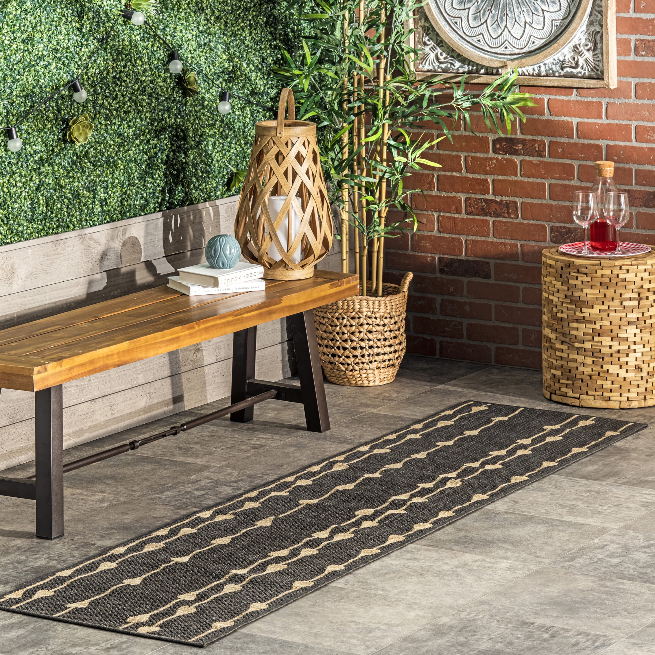 nuLOOM Kiernan Vertical Teardrop Stripe Indoor/Outdoor Patio Carpet, 2 ...