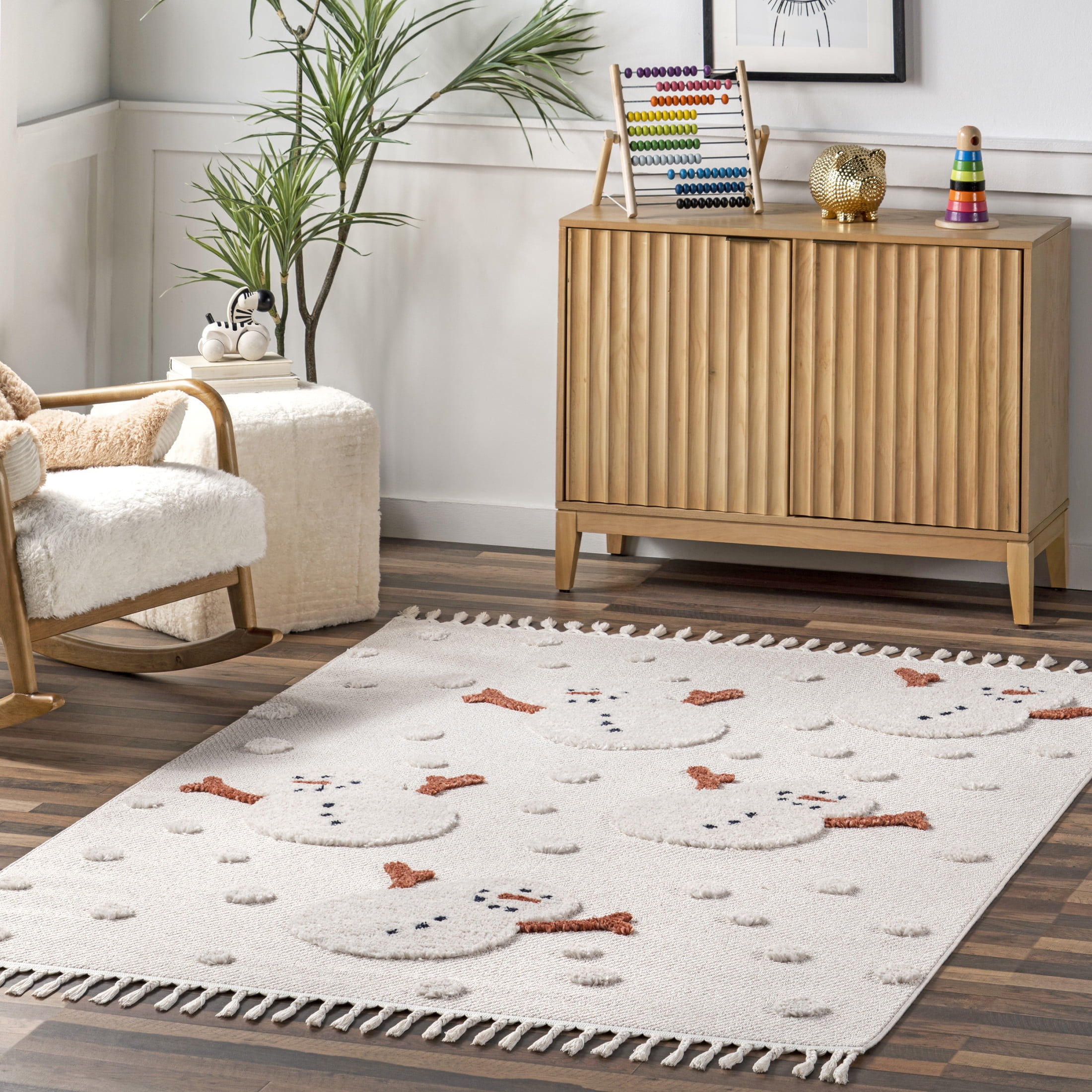 nuLOOM Kilah Snowmen High-Low Kids Tasseled Area Rug, 4' x 6', Kilah ...