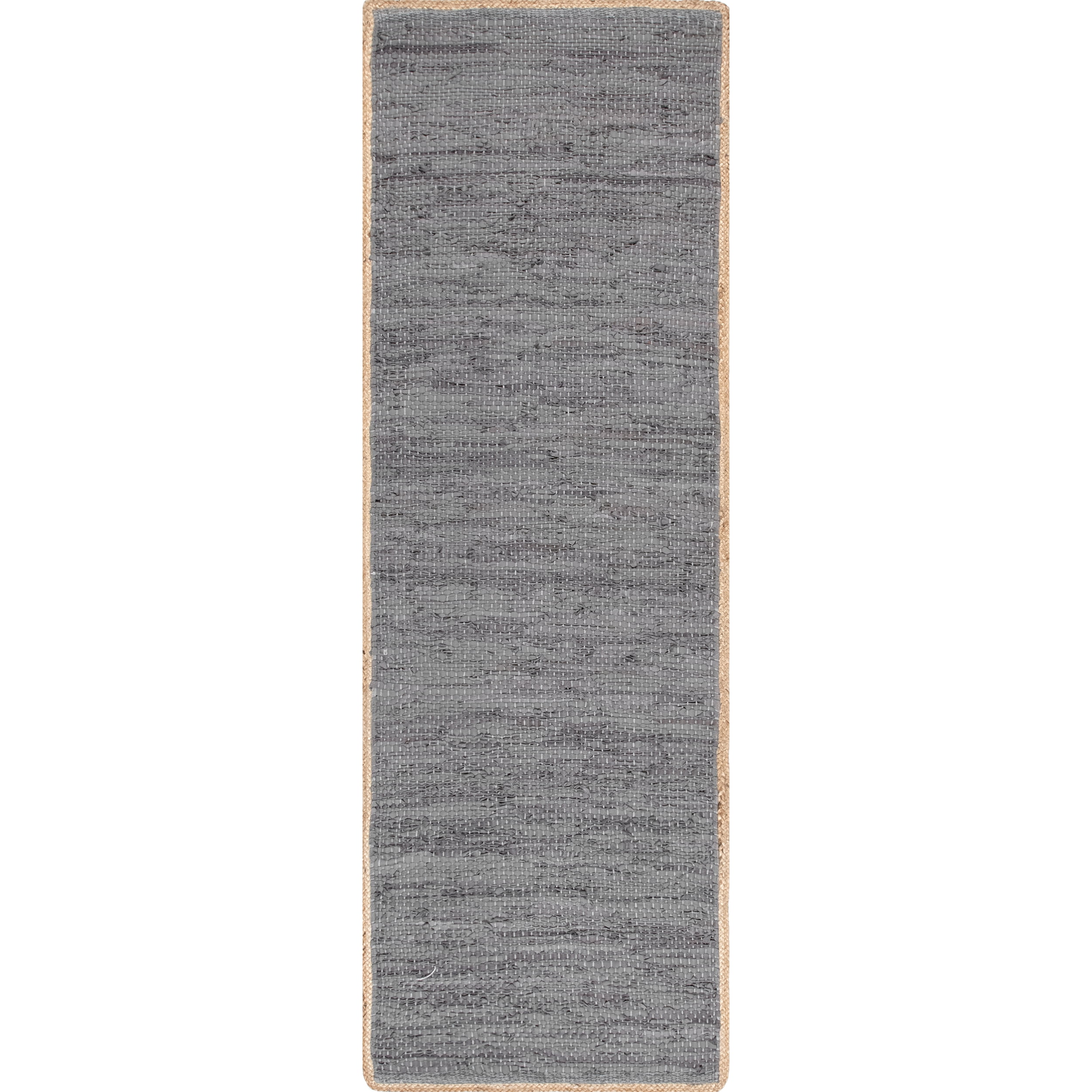 nuLOOM Koda Solid Leather Flatweave Runner Rug, 2' x 6', Gray - Walmart.com