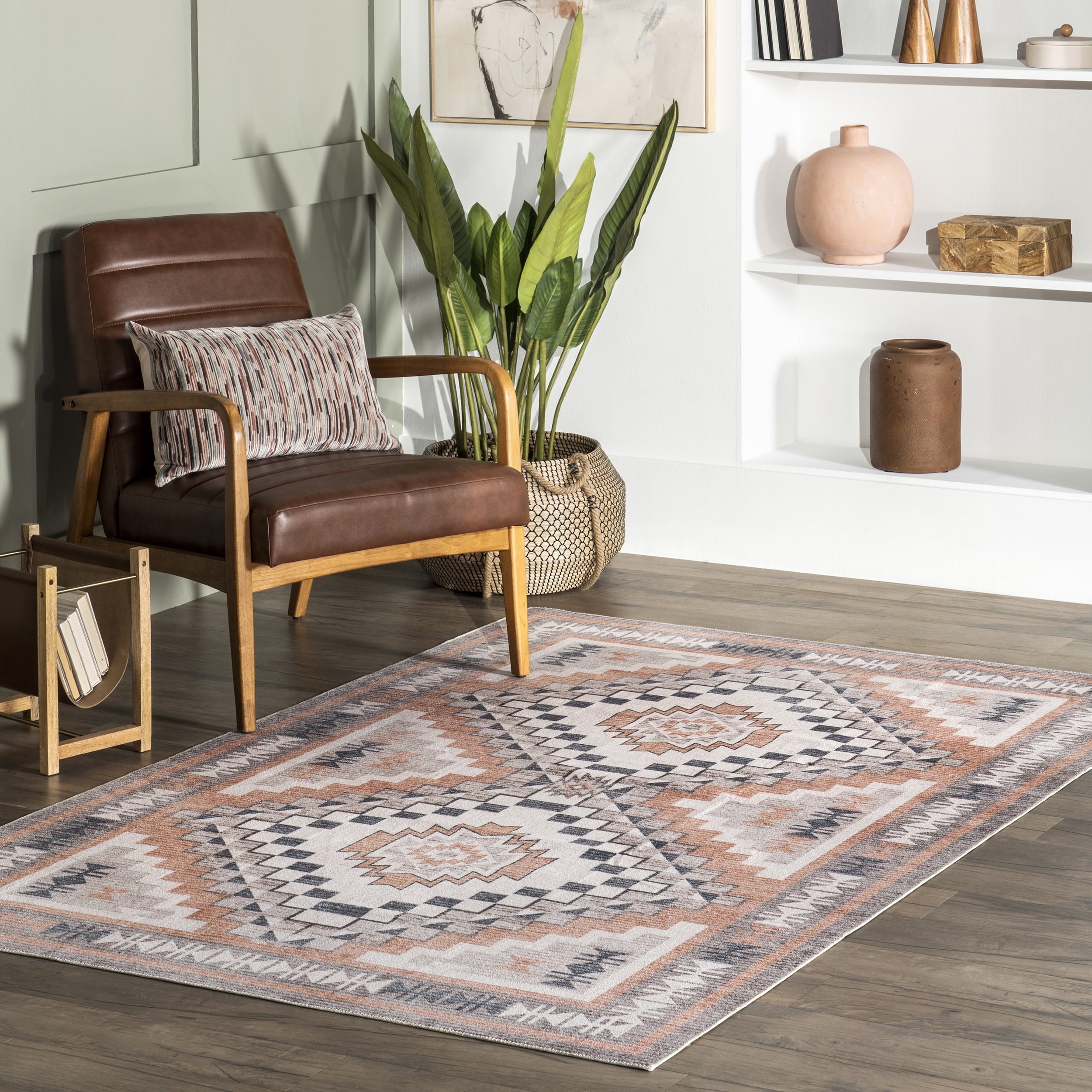 nuLOOM Leighton Machine Washable Southwestern Medallion Area Rug, 8' x ...