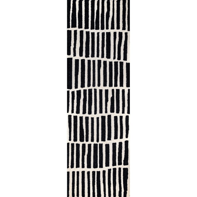 nuLOOM Lemuel Hand Tufted Wool Runner Rug, 2' 6" x 8', Black - Walmart.com