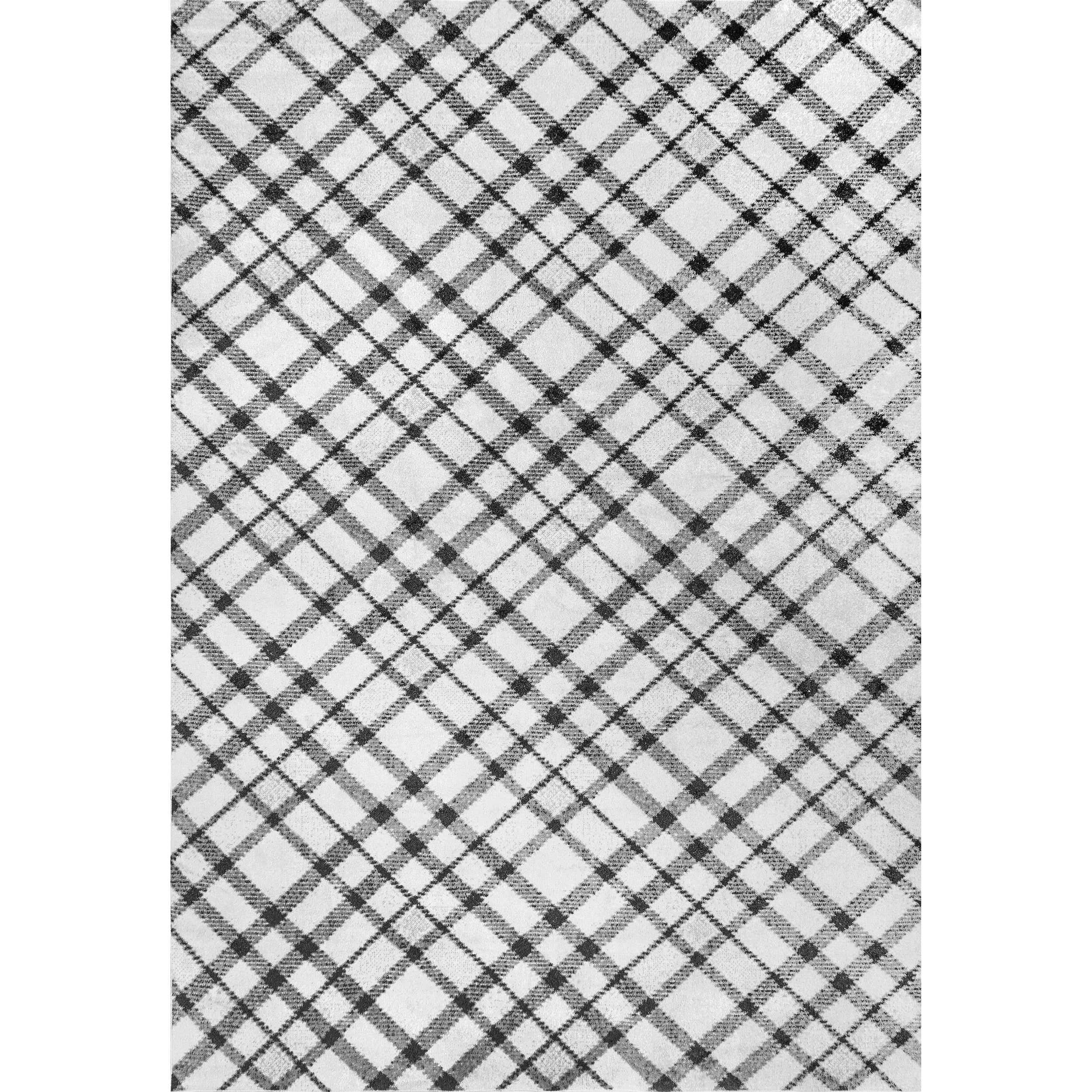 nuLOOM Linda Machine Washable Plaid Area Rug, 5' x 8', Grey - Walmart.com