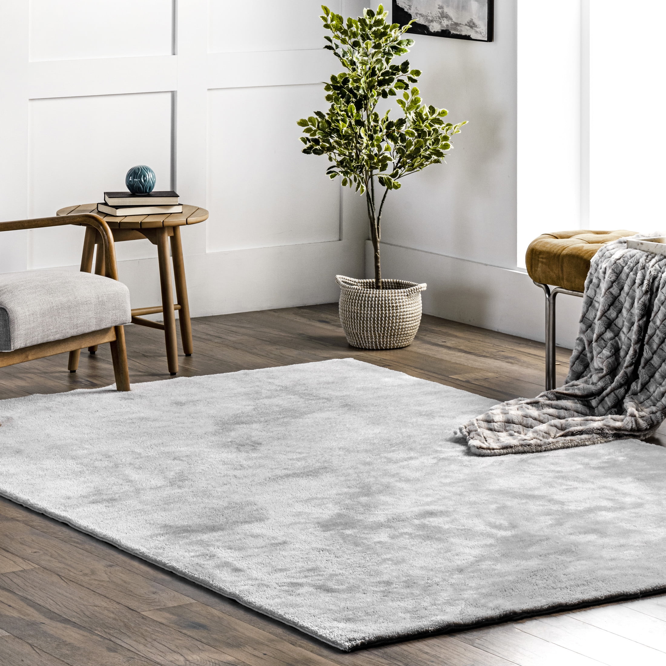 nuLOOM Loni Polyester Indoor Solid Machine Washable Shag Area Rug, 8' x ...