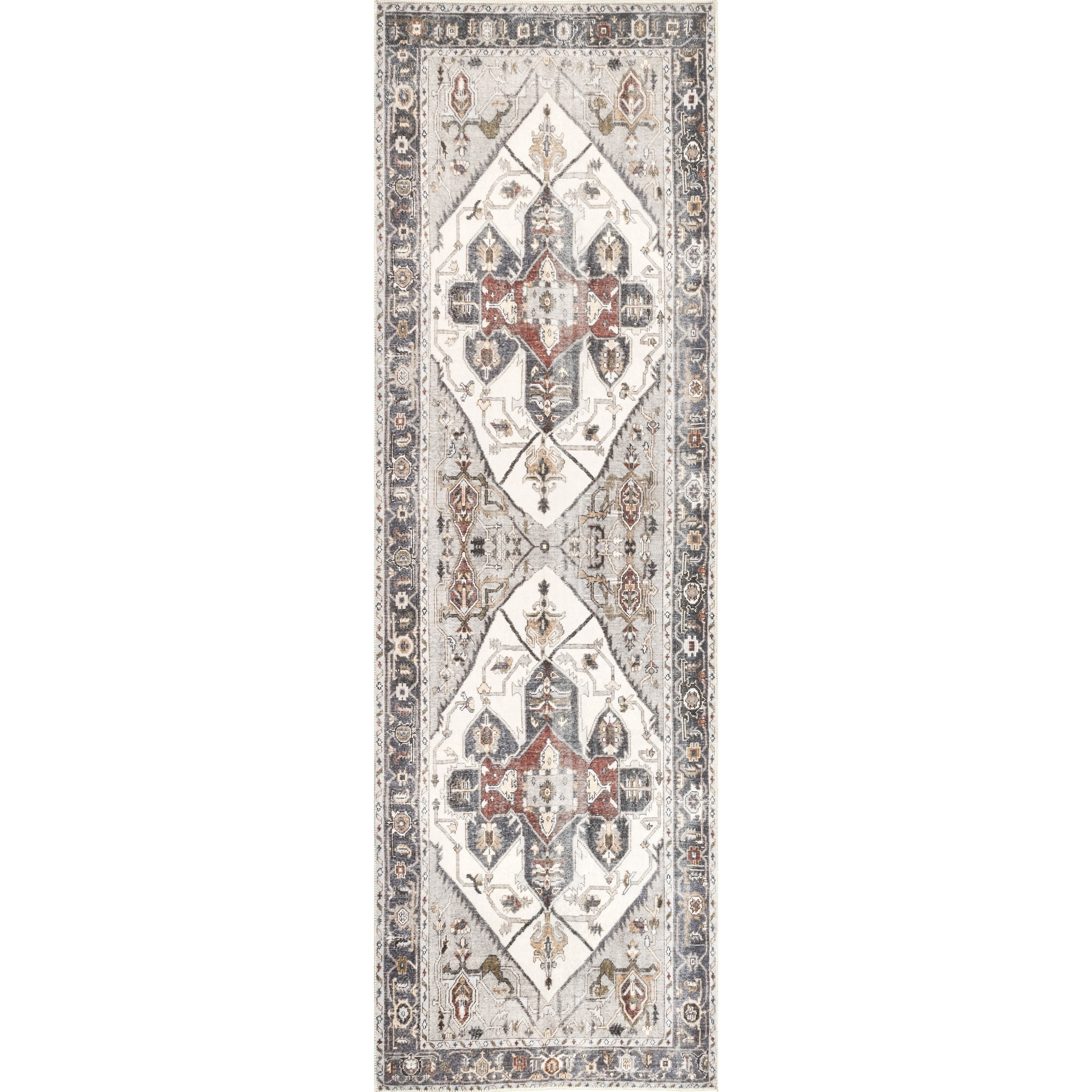 nuLOOM Mali Machine Washable Traditional Medallion Runner Rug, 2' 6" x ...