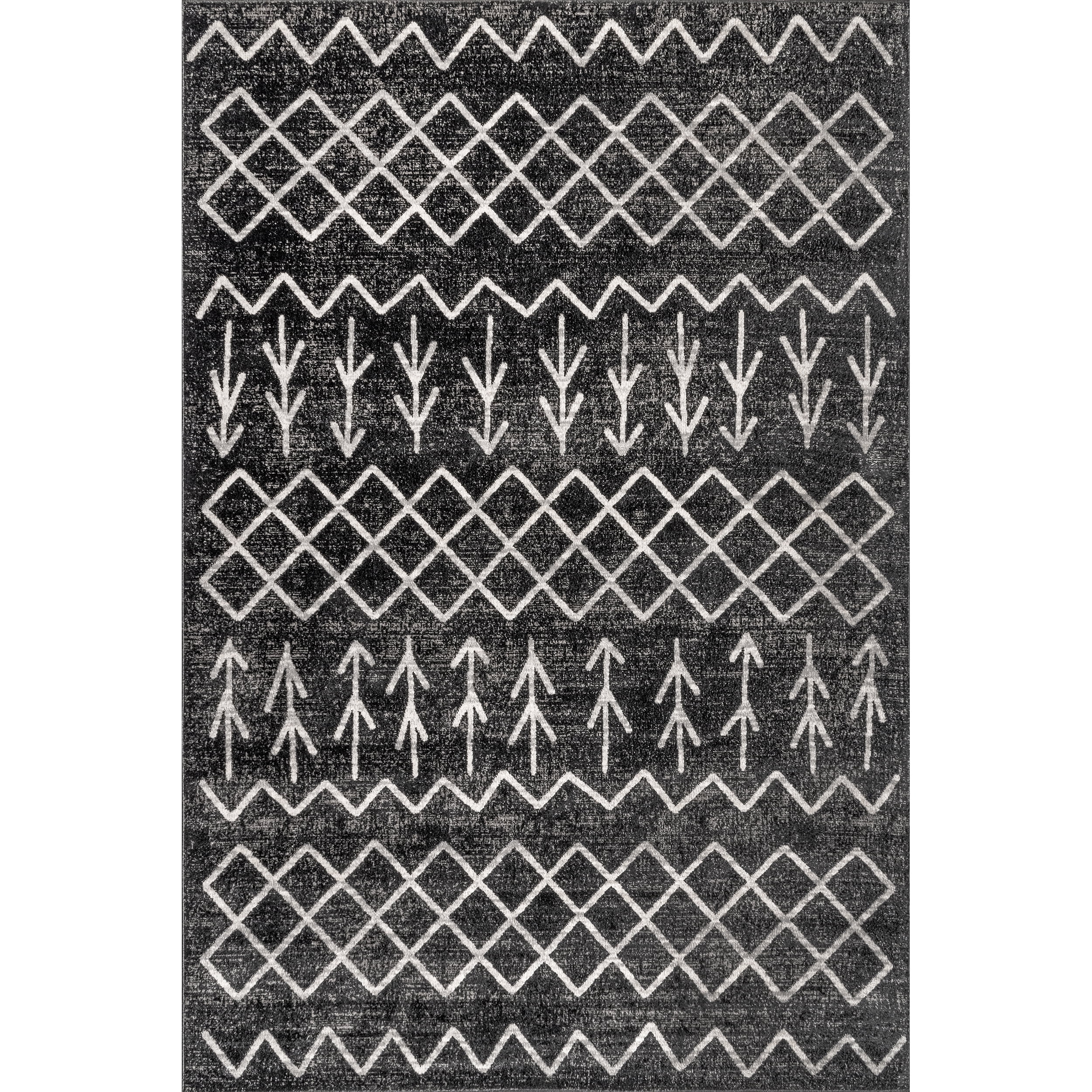 nuLOOM Malia Machine Washable Moroccan Area Rug, 5' x 8', Gray ...