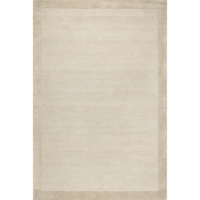 nuLOOM Marianne Handmade Wool Border Area Rug, 8' x 10', Beige ...