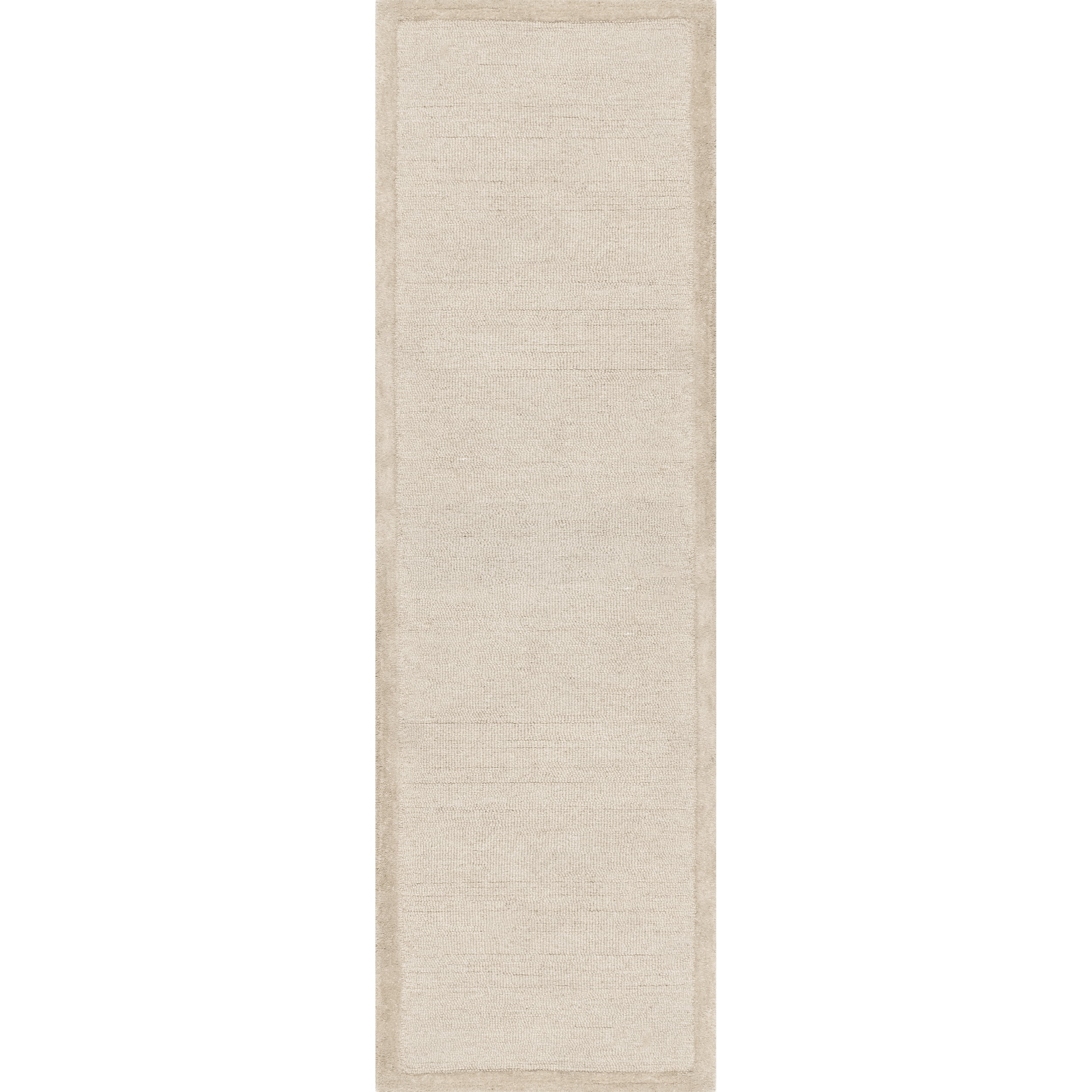 nuLOOM Marianne Handmade Wool Border Runner Rug, 2' x 8', Beige ...