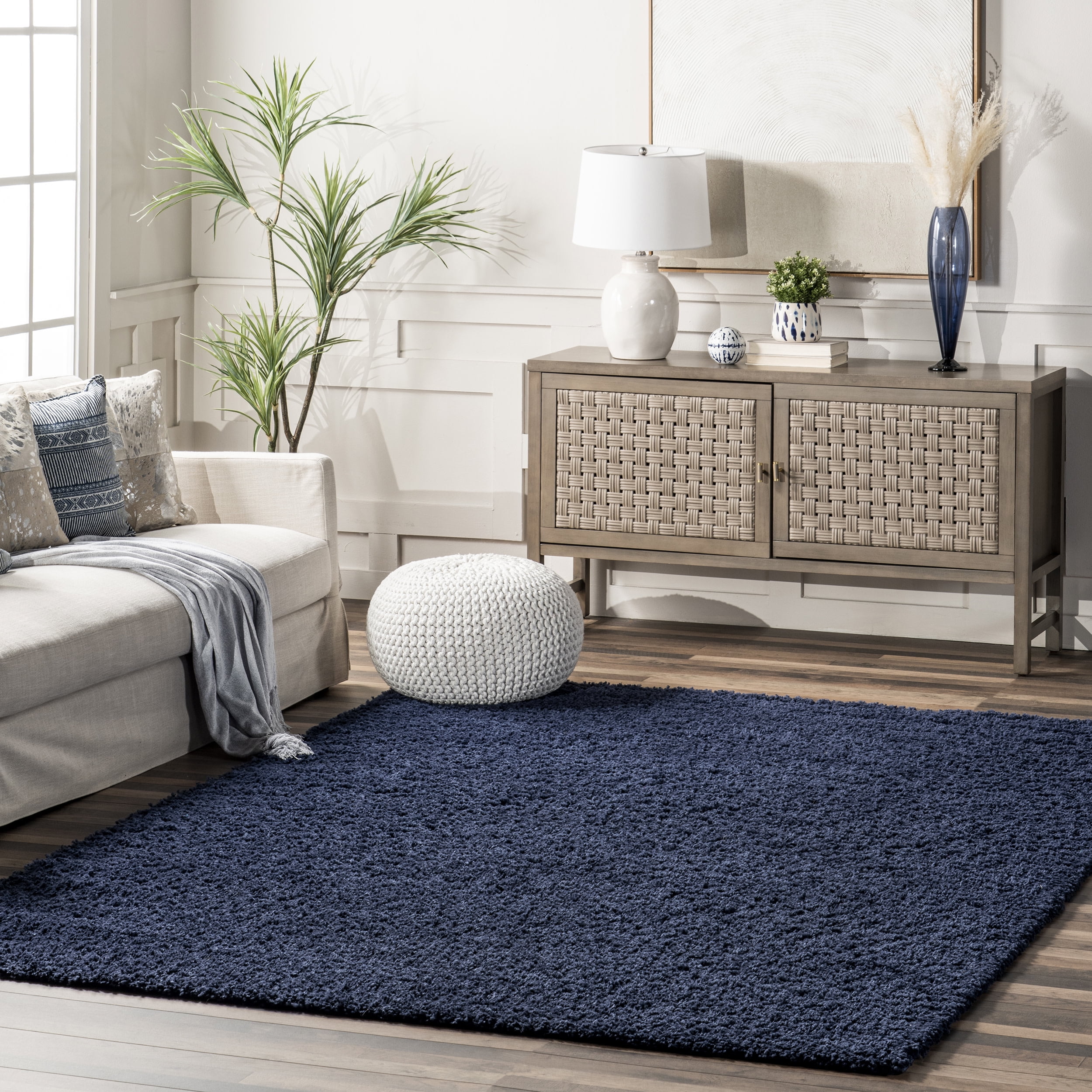 nuLOOM Marleen Contemporary Shag Area Rug, 9' 2" x 12', Navy - Walmart.com