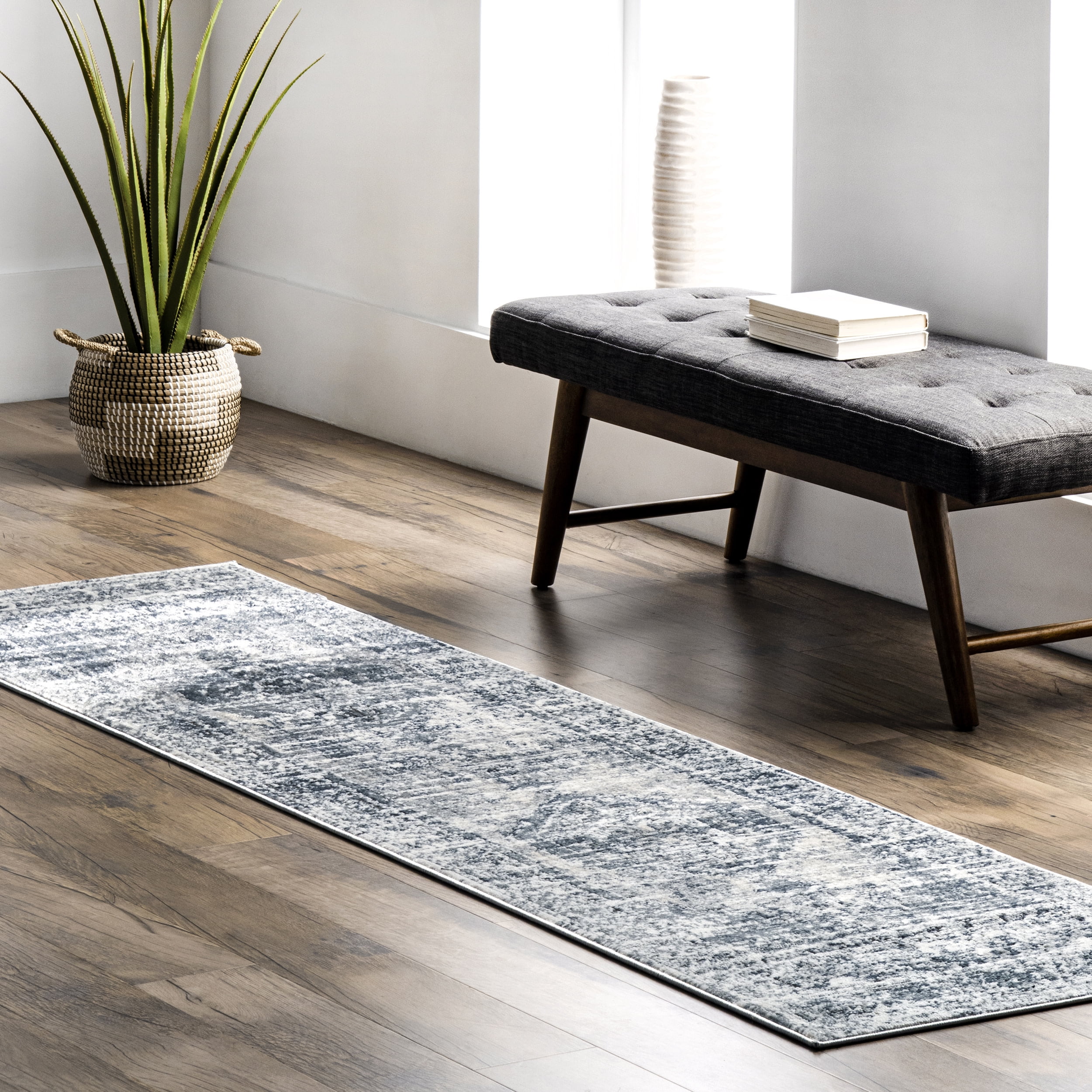 nuLOOM Matisse Distressed Vintage Runner Rug, 2' x 8', Blue - Walmart.com