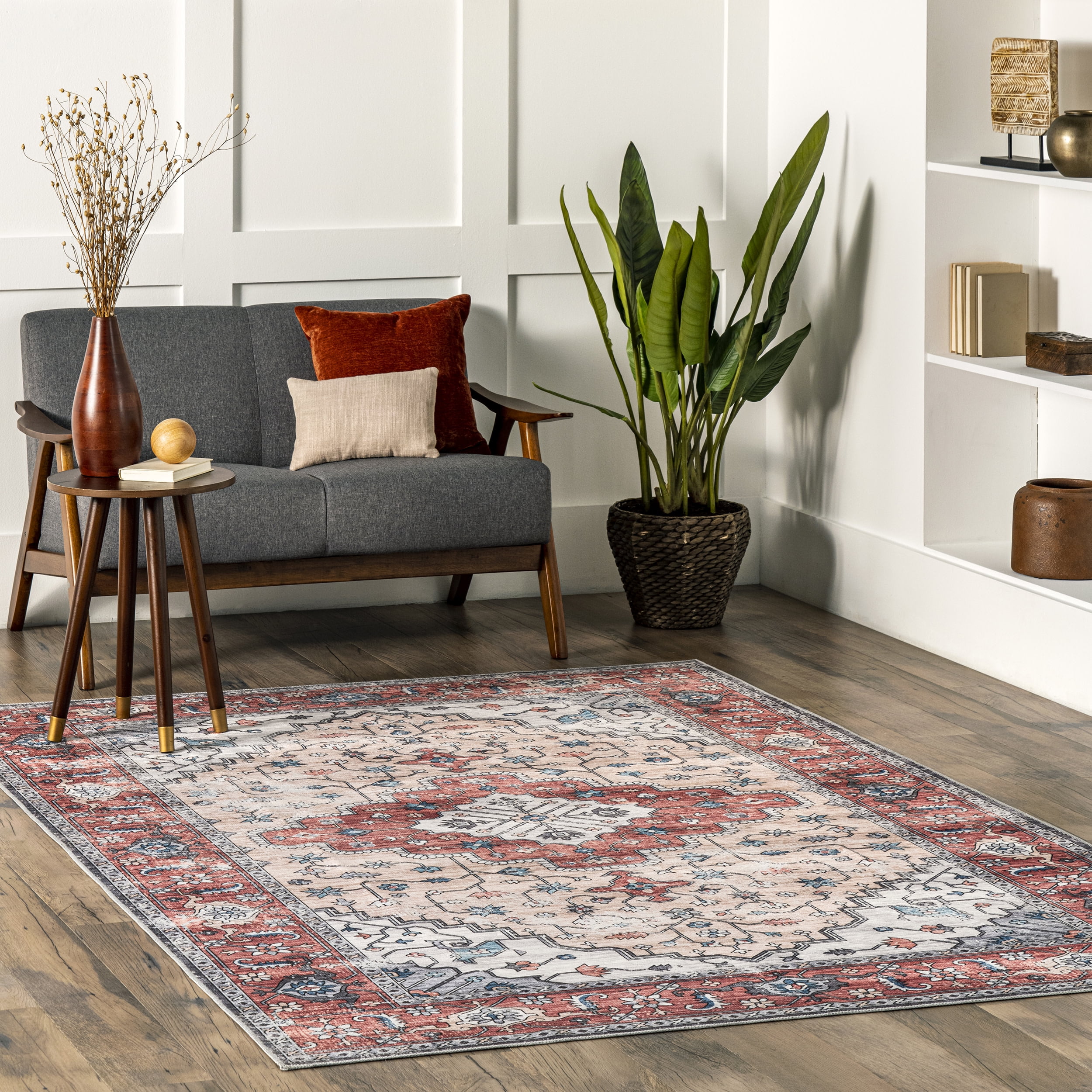 nuLOOM Melanie Transitional Medallion Machine Washable Accent Rug, 3' x ...