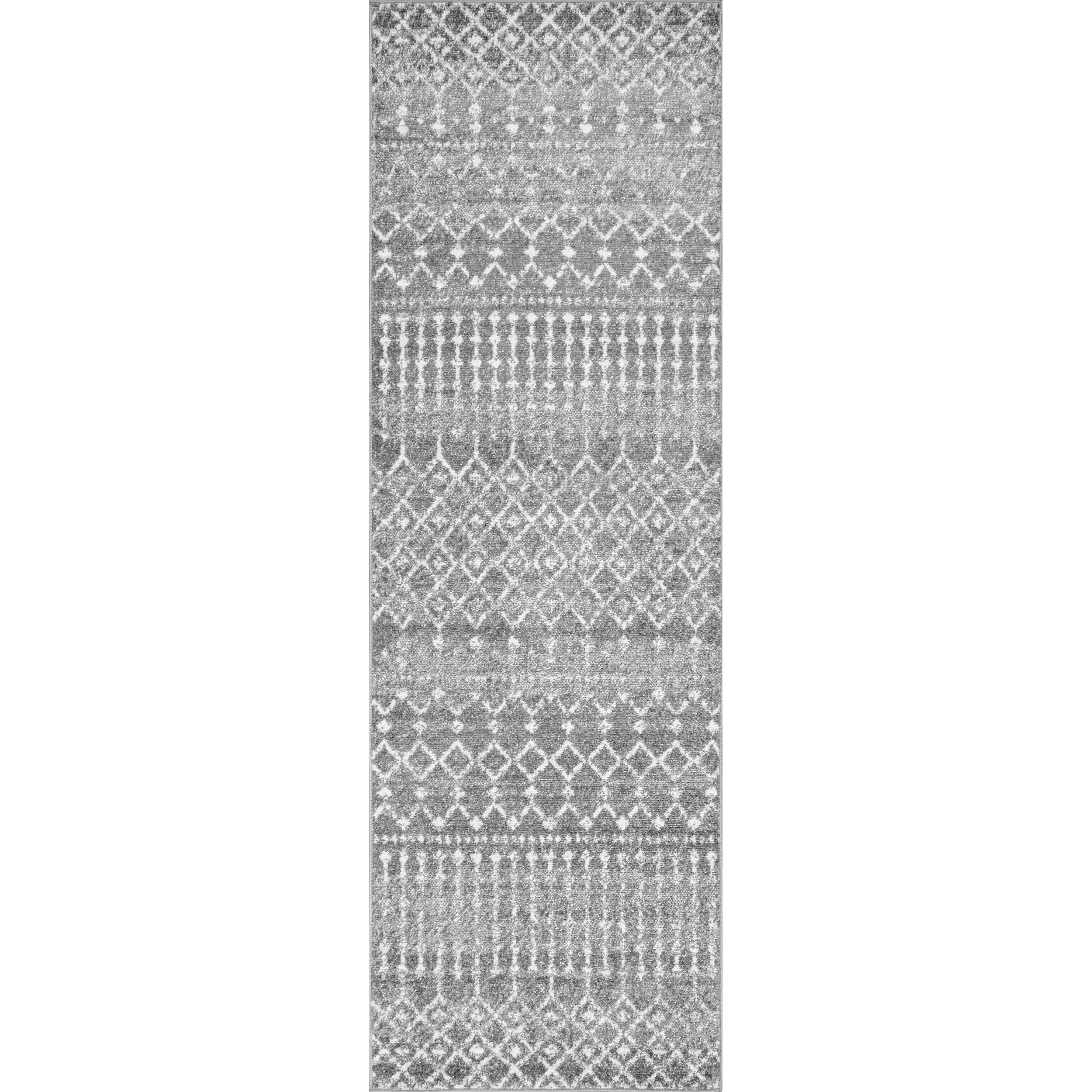 nuLOOM Moroccan Blythe Dark Grey 2' 6" x 16' Transitional Runner Rug ...