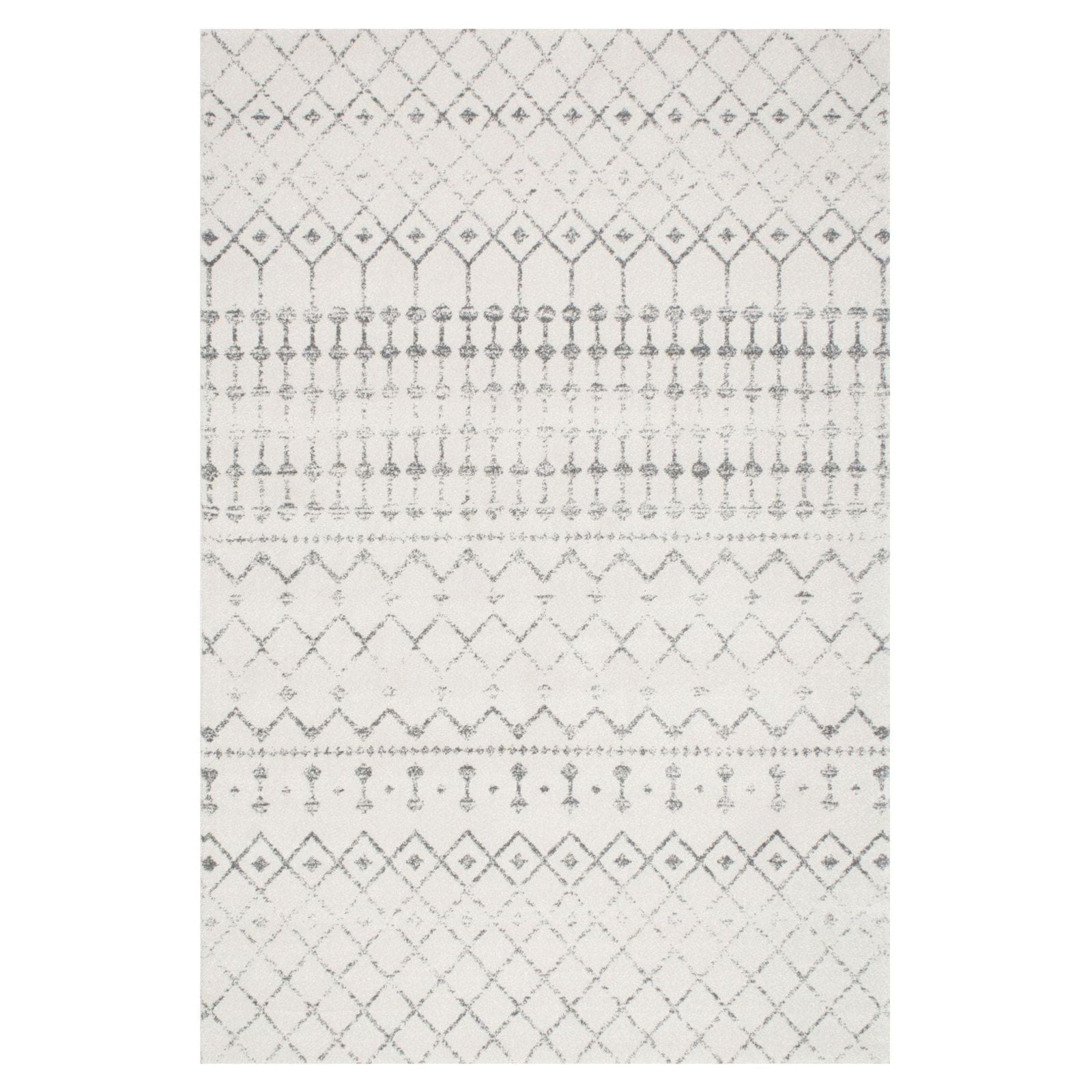 nuLOOM Moroccan Blythe Trellis Gray Area Rug, Perfect for Living Room ...