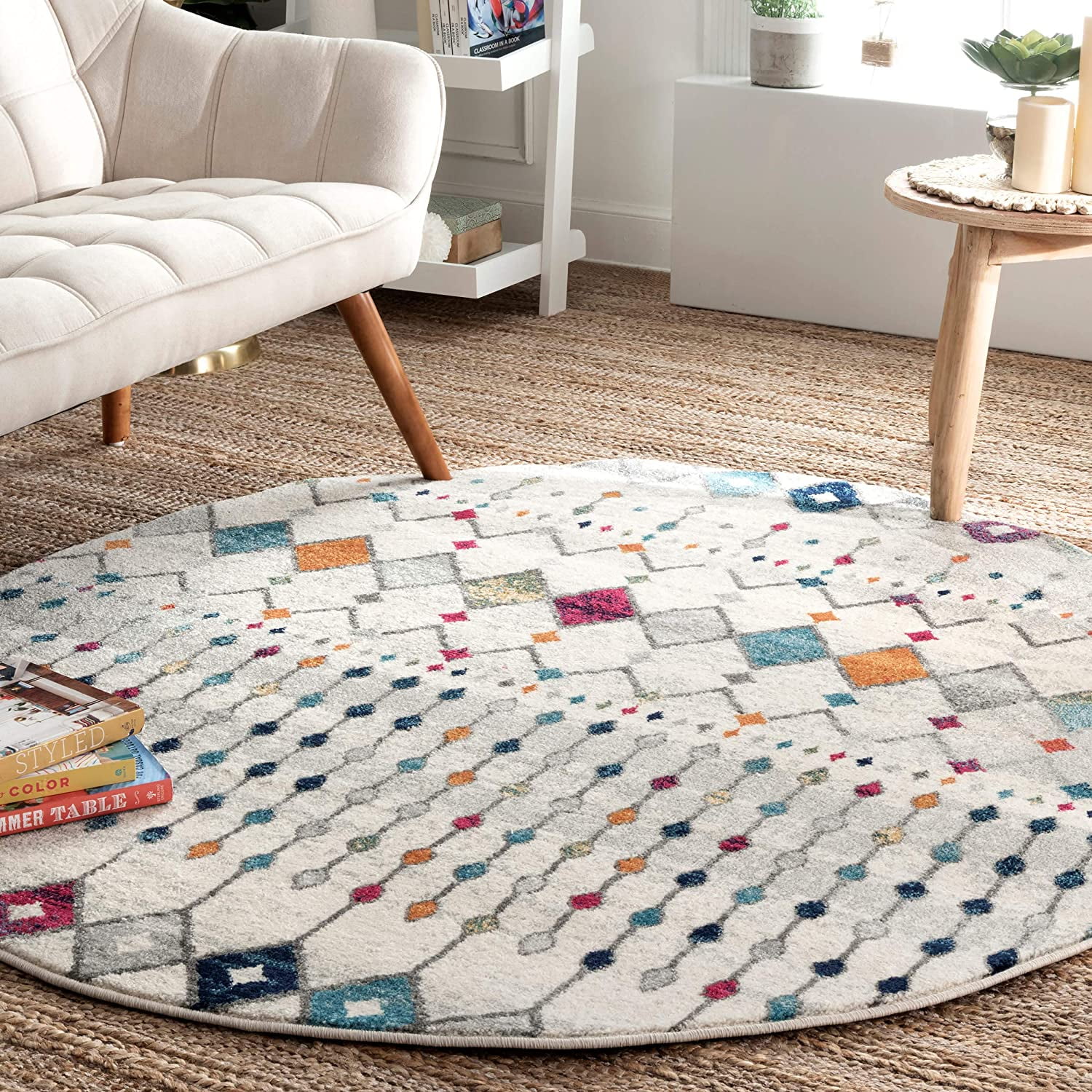 nuLOOM Moroccan Blythe Multicolor 5' Transitional Round Rug - Walmart.com