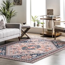 nuLOOM Devin Machine Washable Vintage Medallion Accent Rug, 3' x 5 ...