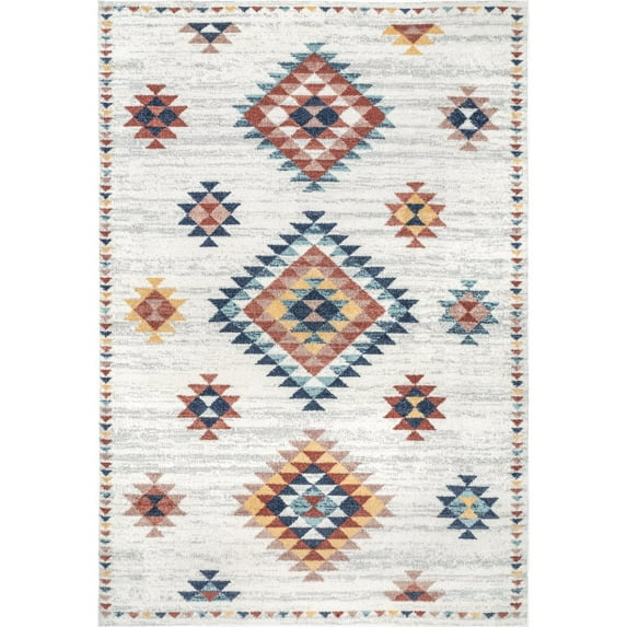 nuLOOM Nina Aztec Area Rug, 8' 10" x 12', Beige - Walmart.com