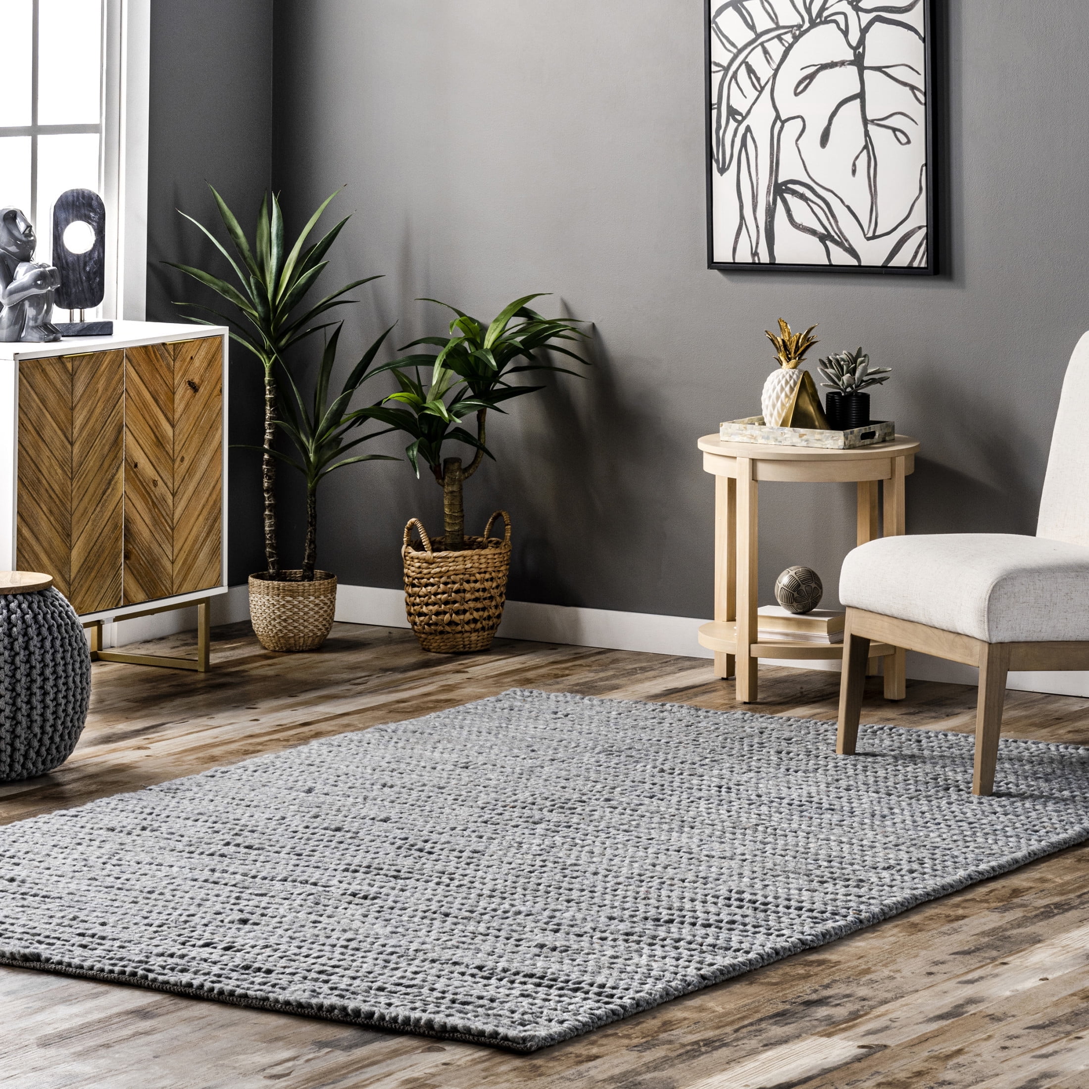 Braided Wool Area Rug