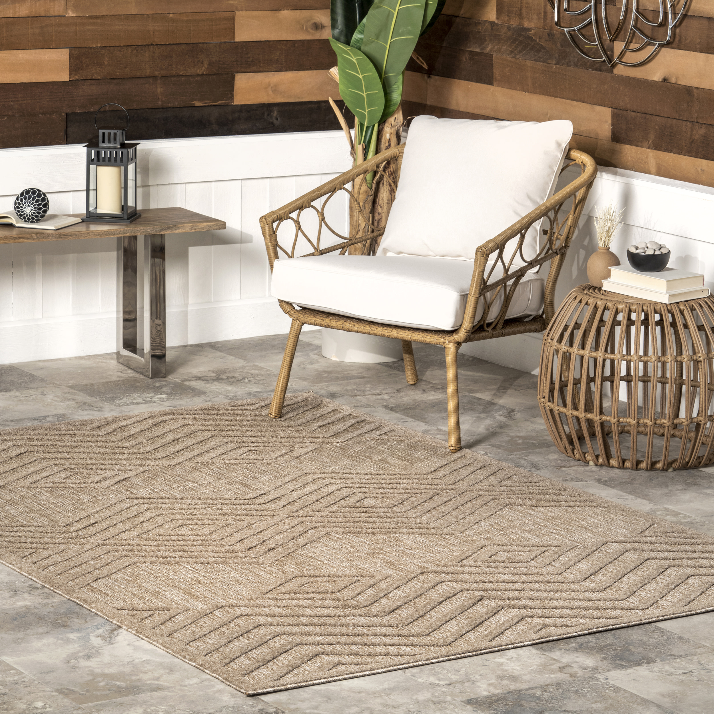 nuLOOM Peri Geometric Tetris Indoor/Outdoor Area Rug, 5' 3" x 7' 7 ...