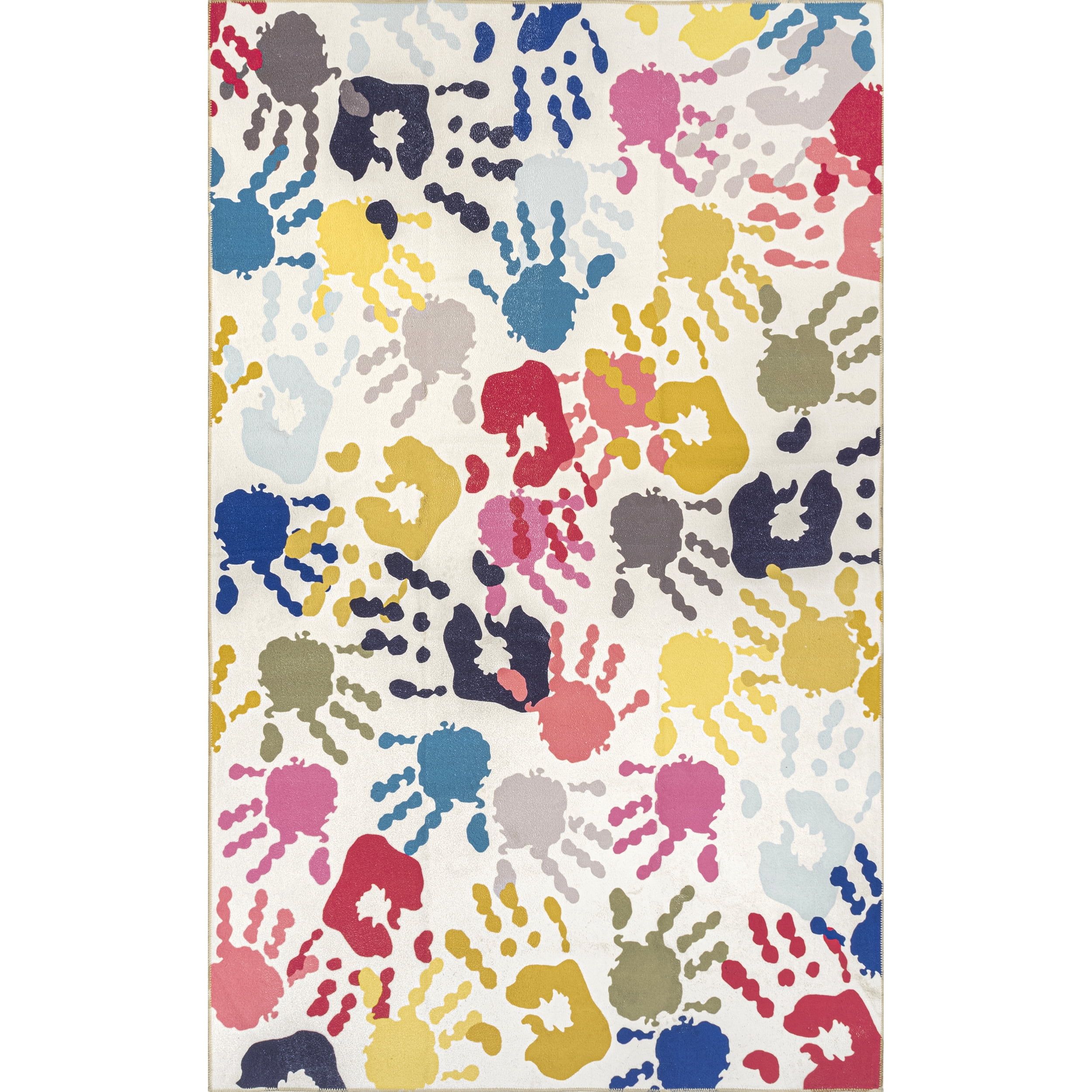 nuLOOM Pinkie Machine Washable Handprint Kids Accent Rug, 3' x 5 ...