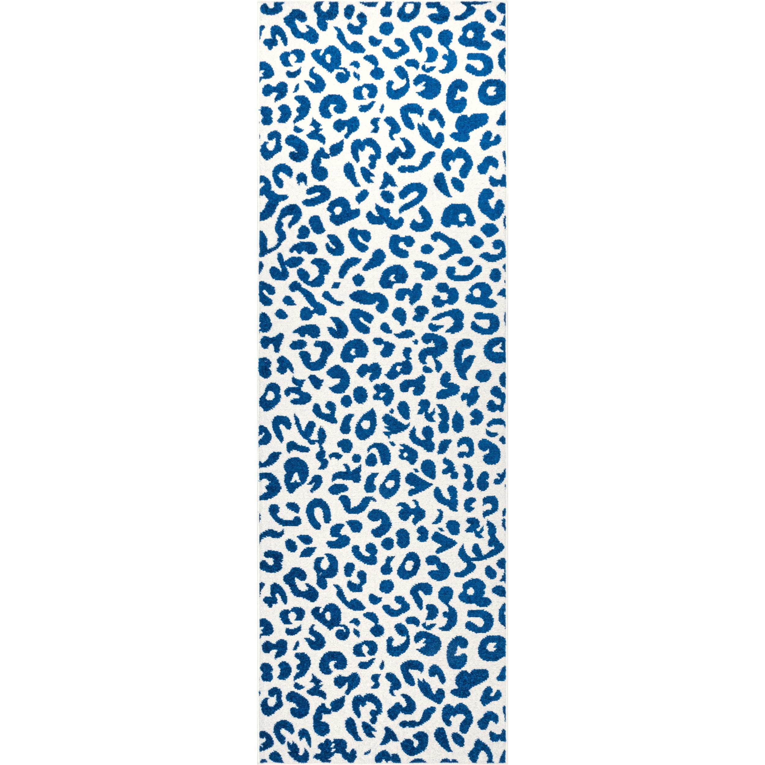 nuLOOM Print Leopard Runner Rug, 2' 8" x 8', Blue - Walmart.com