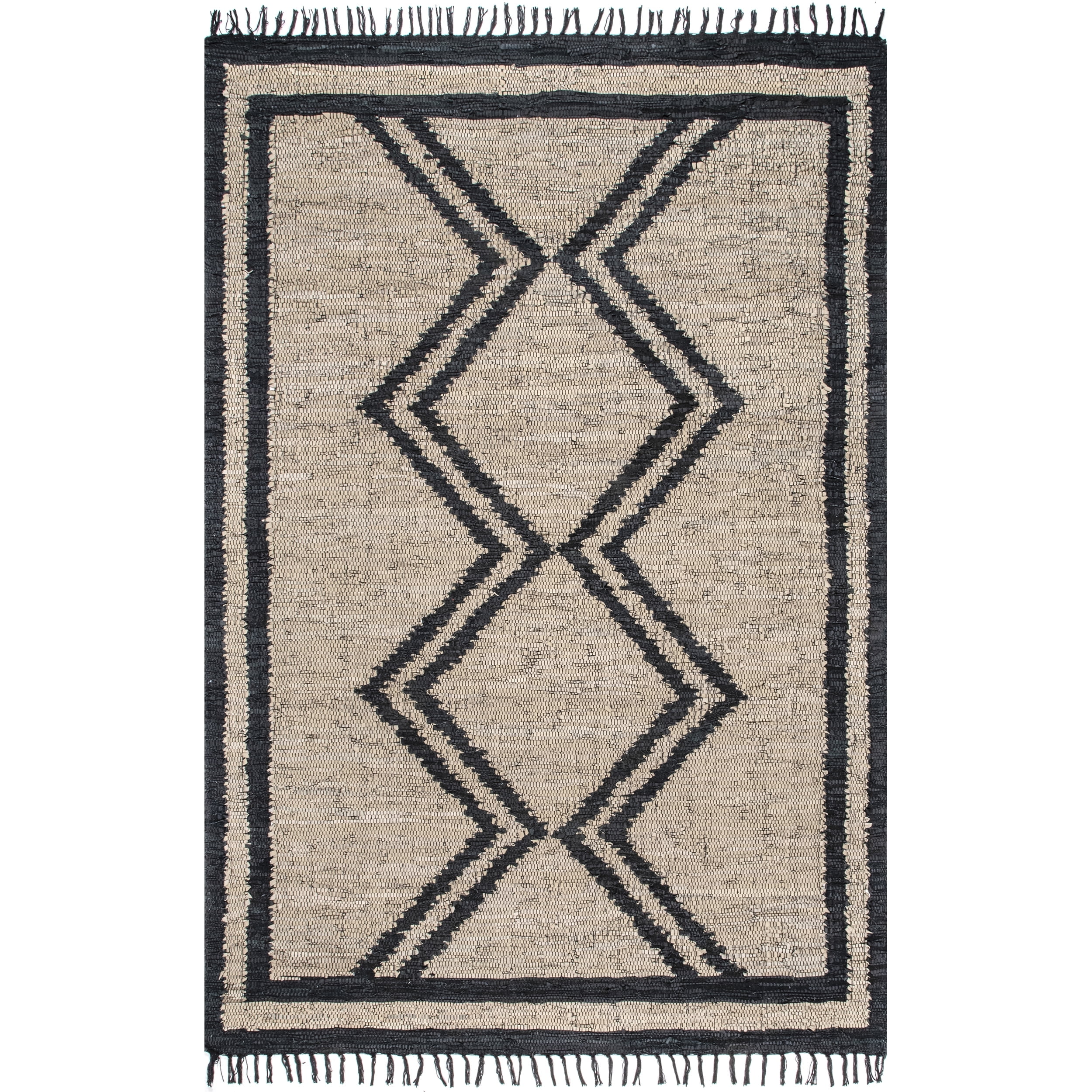 nuLOOM Rancherio Helix Leather Flatweave Tassels Area Rug, 8' x 10 ...