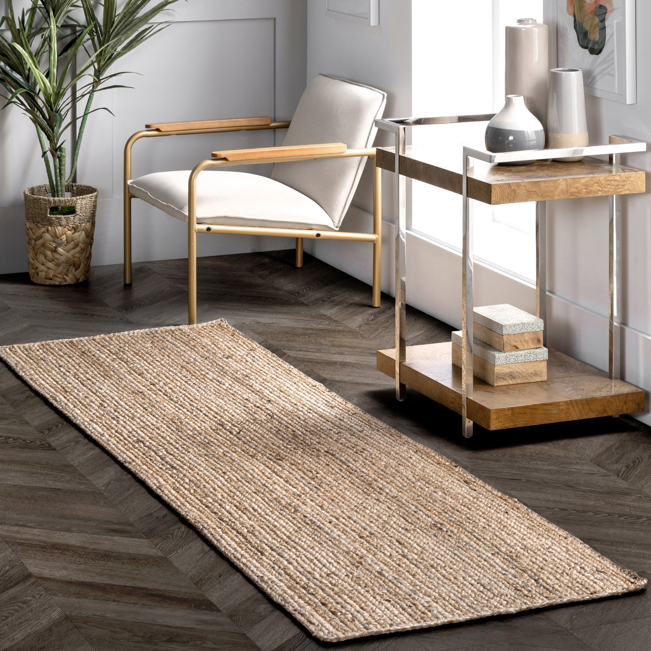 nuLOOM, Farmhouse Jute Runner Rug, 2' 6" x 6', Natural - Walmart.com