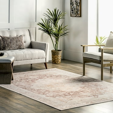 nuLOOM Ren Vintage Floral Area Rug, Machine Washable, Perfect for ...