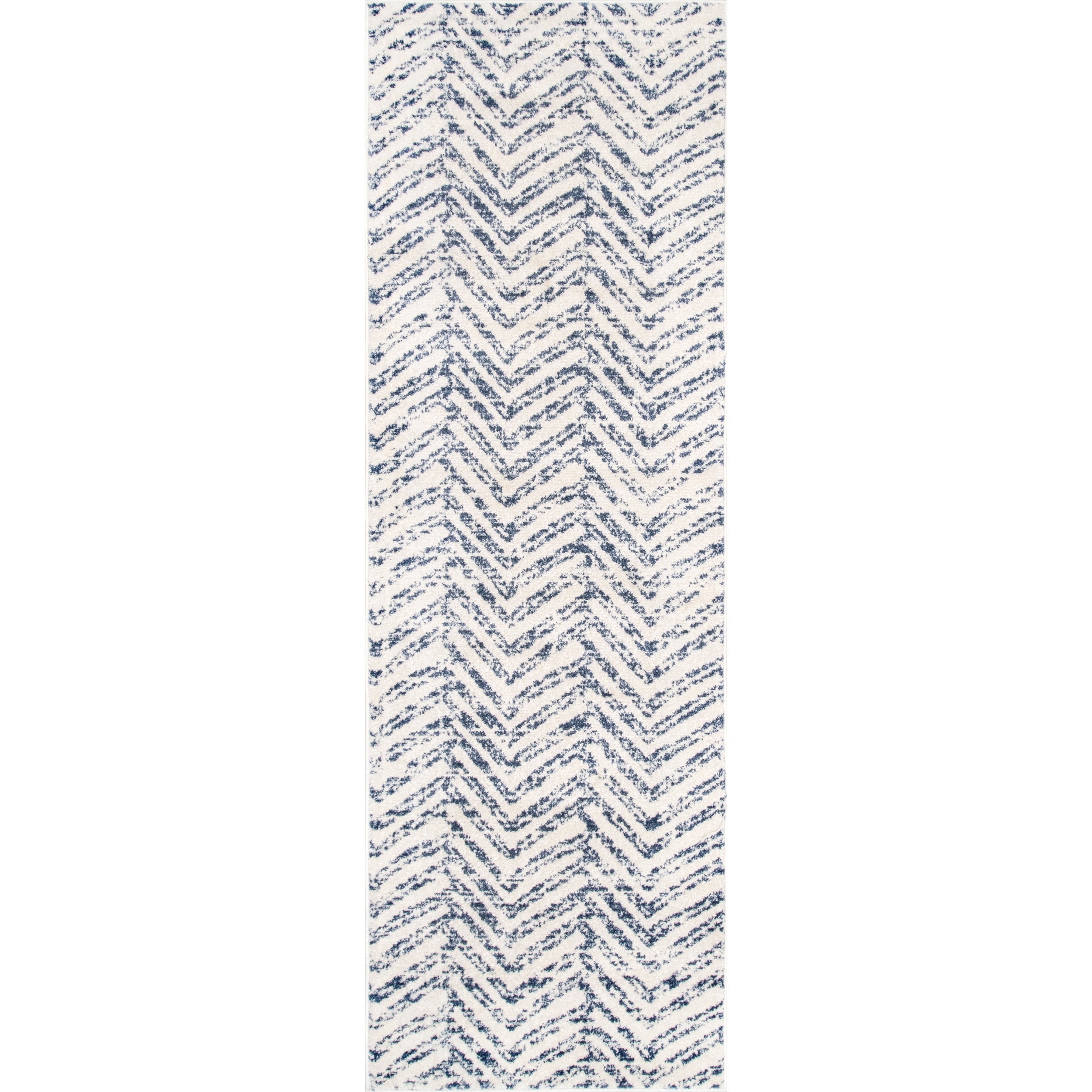 My Texas House Maeve 2' X 5'6" Blue Grey Geometric Runner Rug - Walmart.com