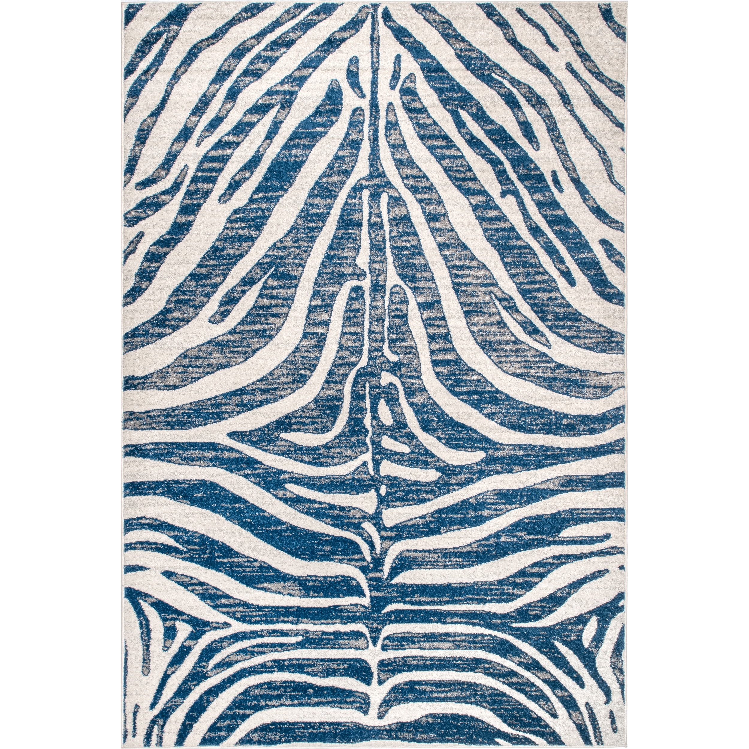 nuLOOM Royal Contemporary Zebra Stripes Area Rug, 6' 7" x 9', Blue ...