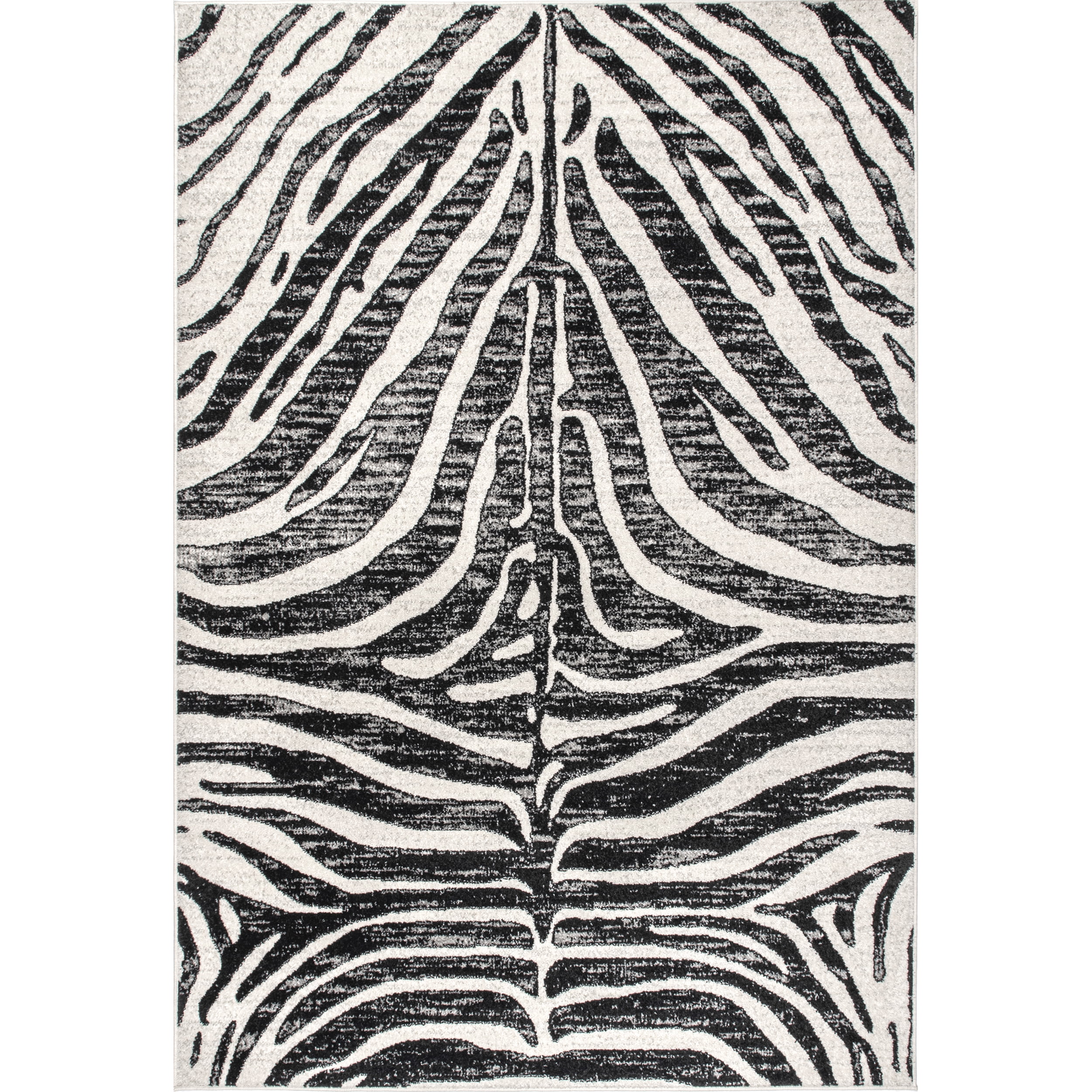 nuLOOM Royal Contemporary Zebra Stripes Area Rug, 8' x 10', Black ...