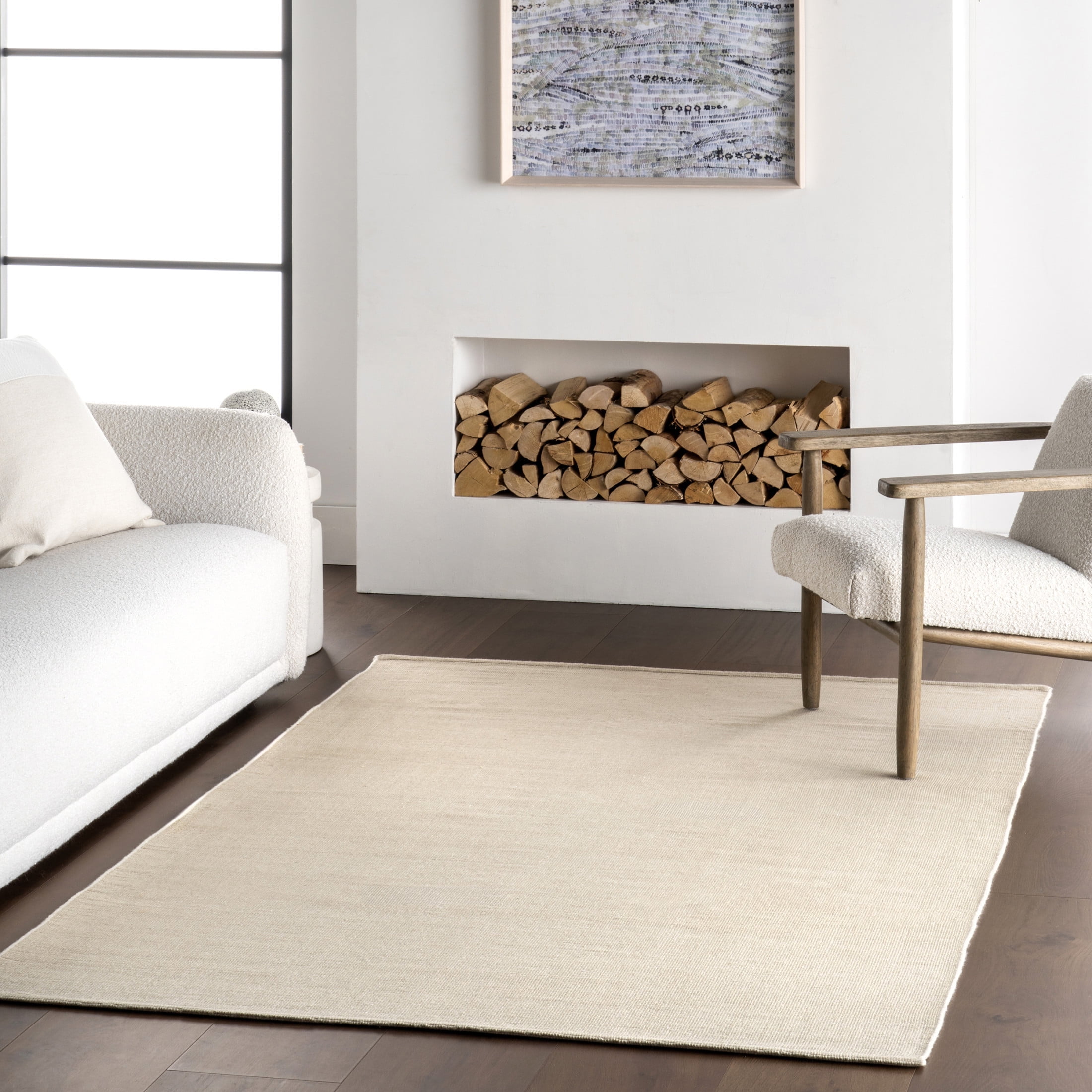 nuLOOM Salima Solid Indoor/Outdoor Area Rug, 8' x 10', Salima Beige ...