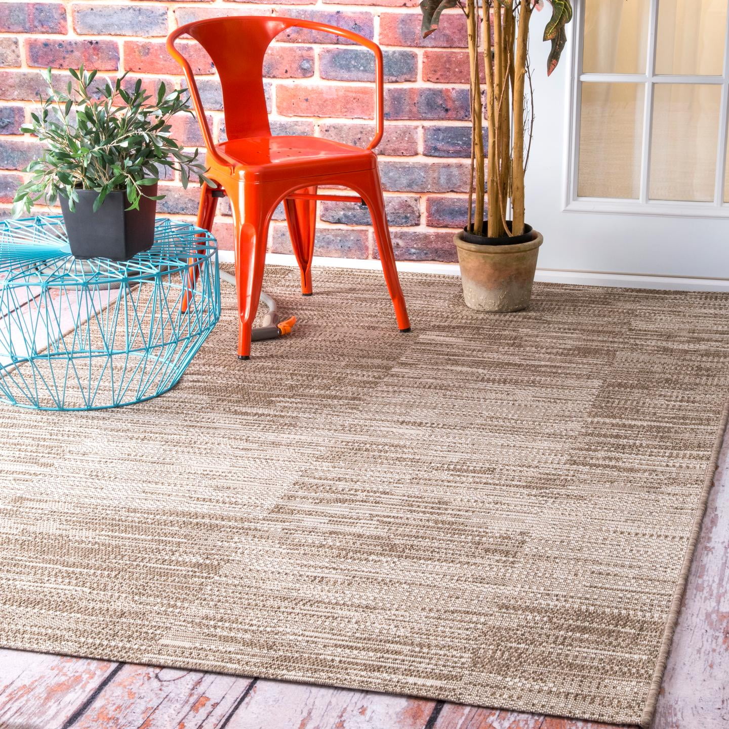 nuLOOM Selena Striped Indoor/Outdoor Accent Rug, 3' x 5', Beige ...