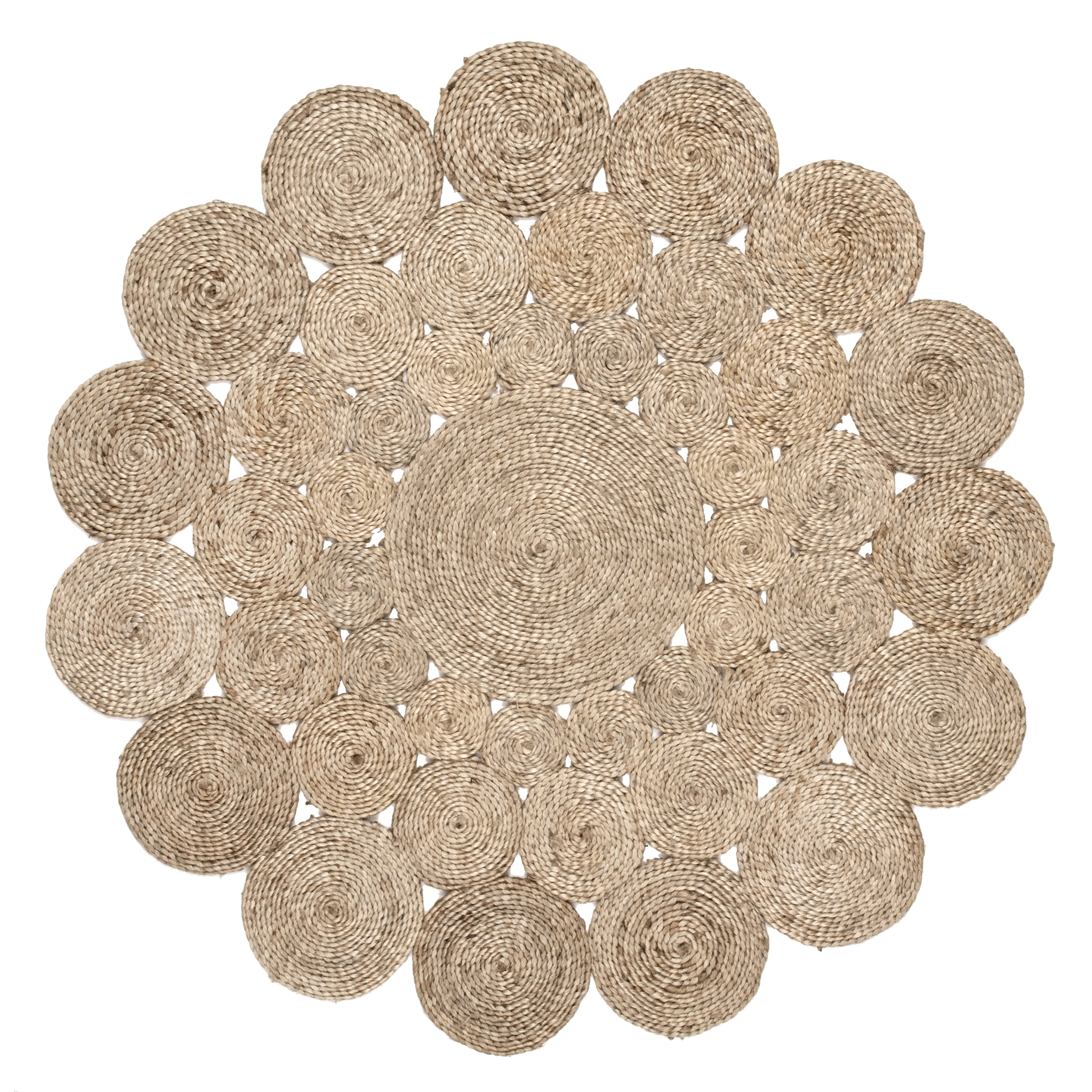 nuLOOM Senabu Braided Concentric Circles Area Rug, 8', Natural ...