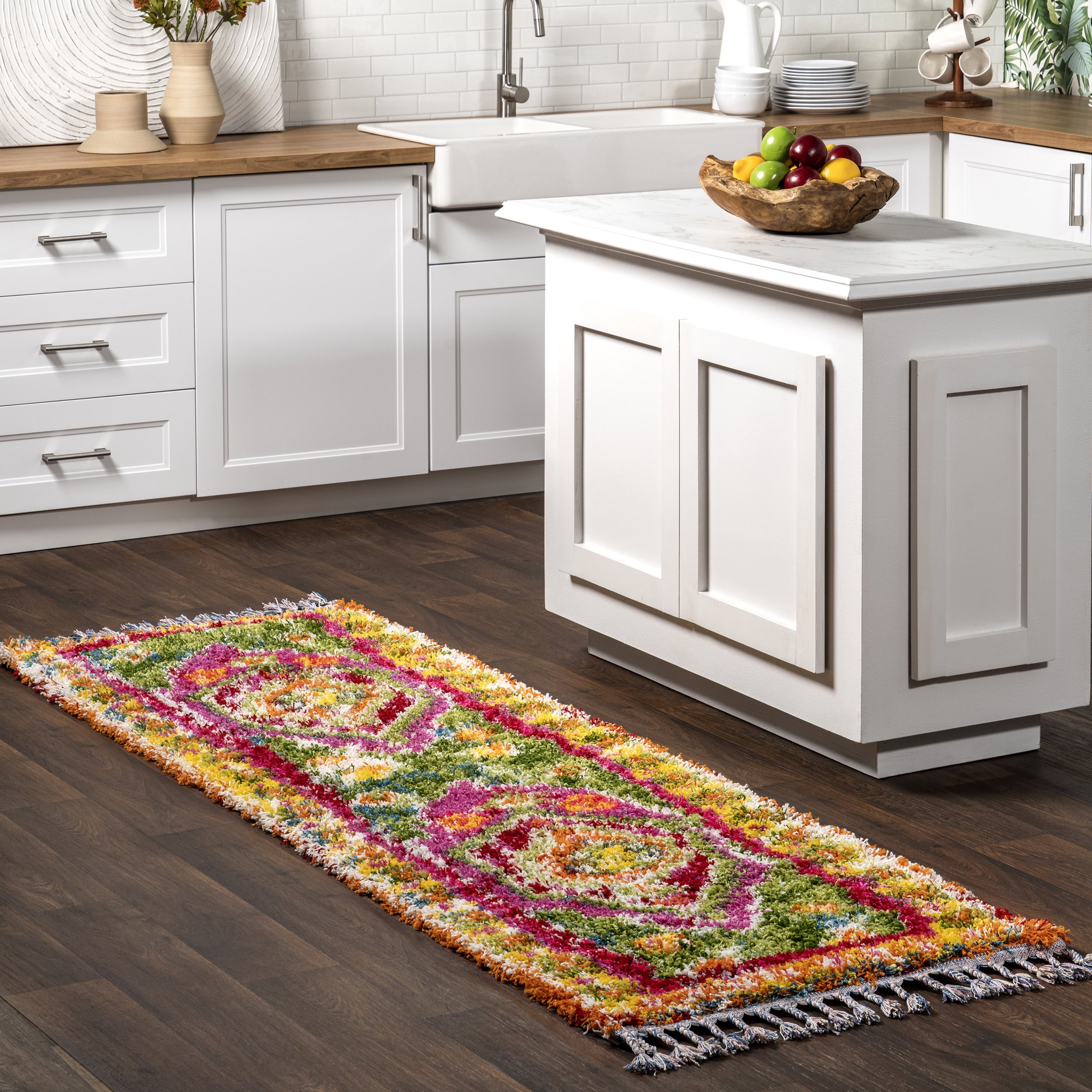 nuLOOM Shania Medallion Shaggy Area Rug, 2' 8" x 8', Multi - Walmart.com