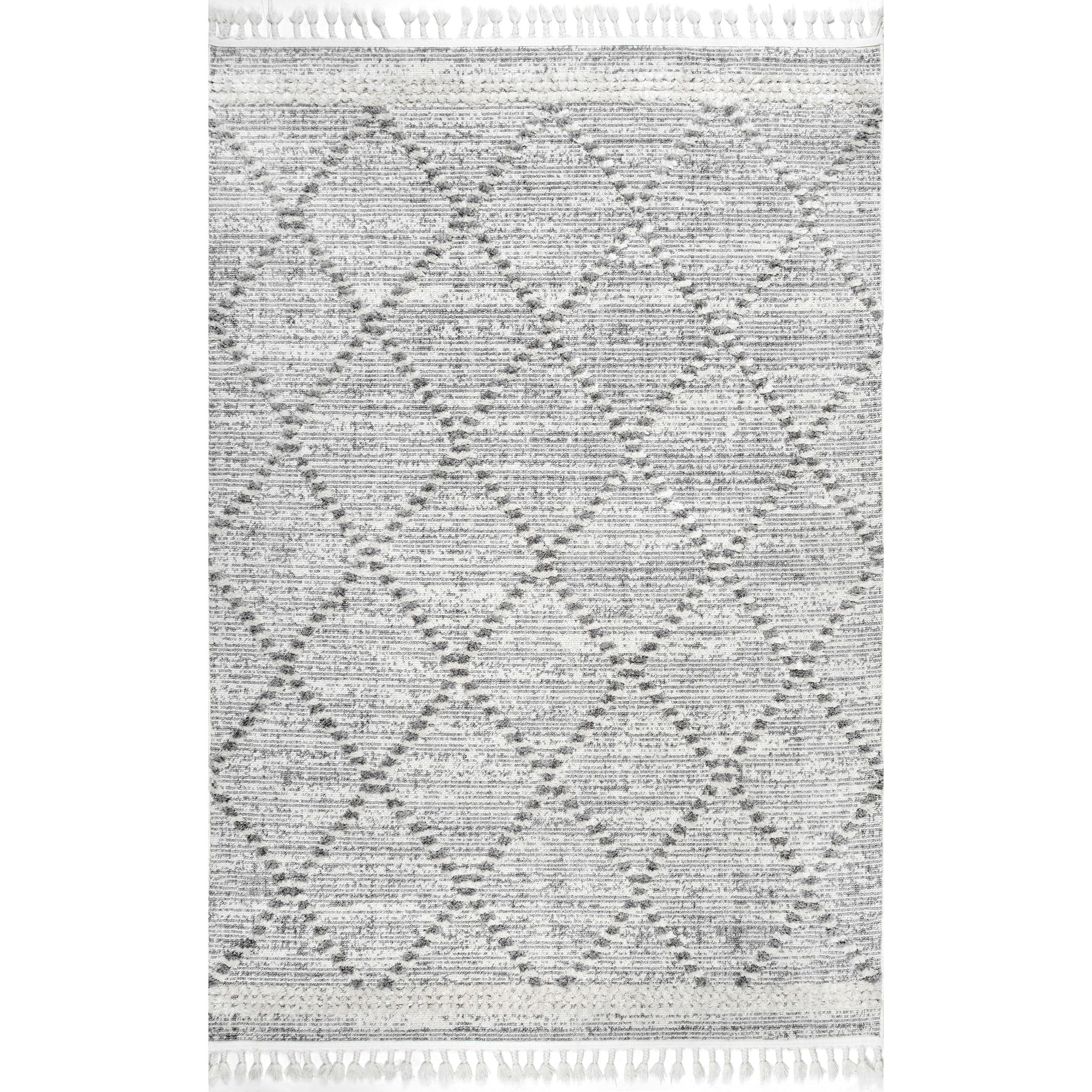 nuLOOM Skylar Textured Trellis Tasseled Accent Rug, 3' x 5', Beige ...