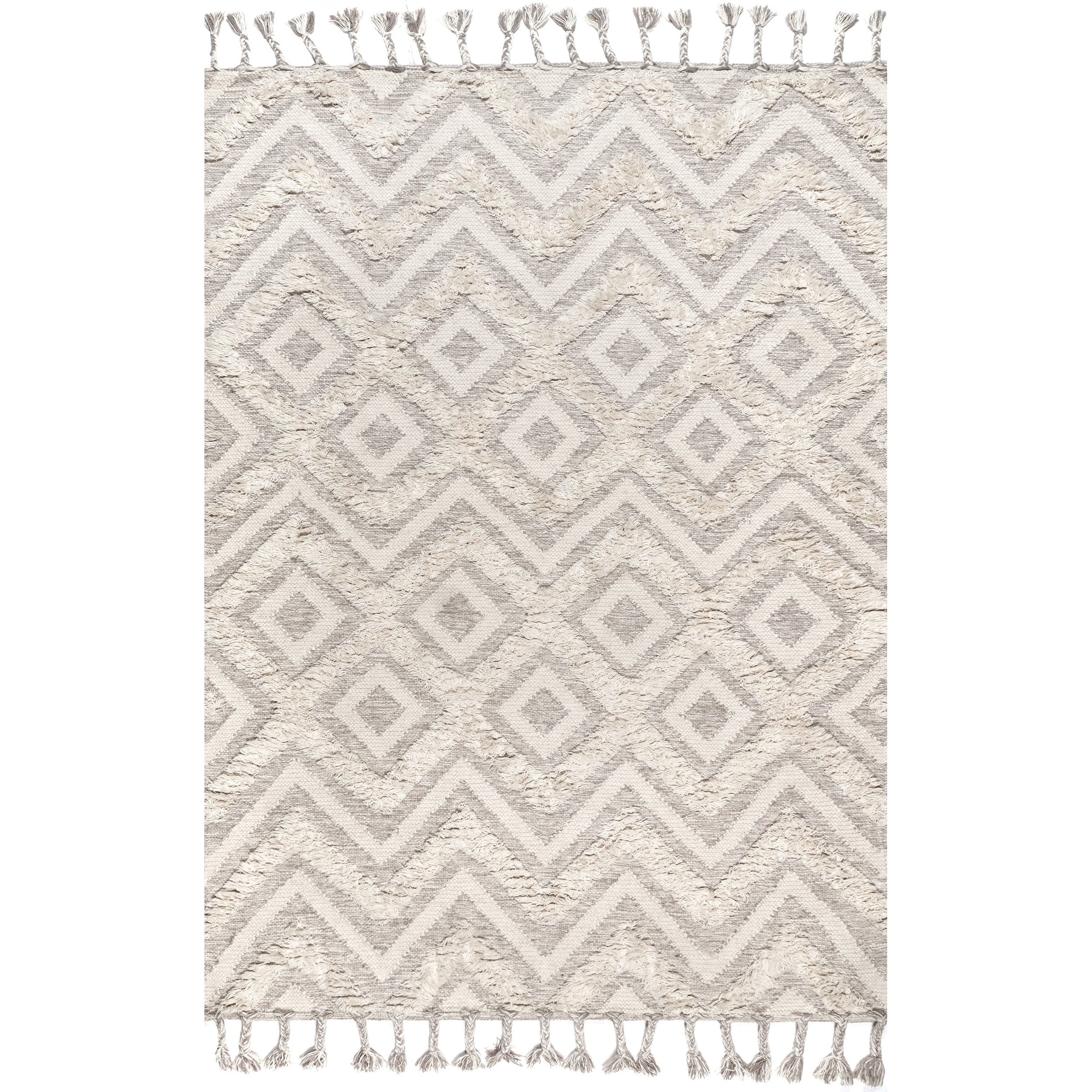 nuLOOM Sony Bohemian Diamond Shag Area Rug, 5' x 8', Ivory - Walmart.com