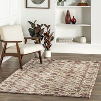 nuLOOM Kali Shaggy Diamond Tassel Area Rug, 5' 3" x 7' 6", Rust ...