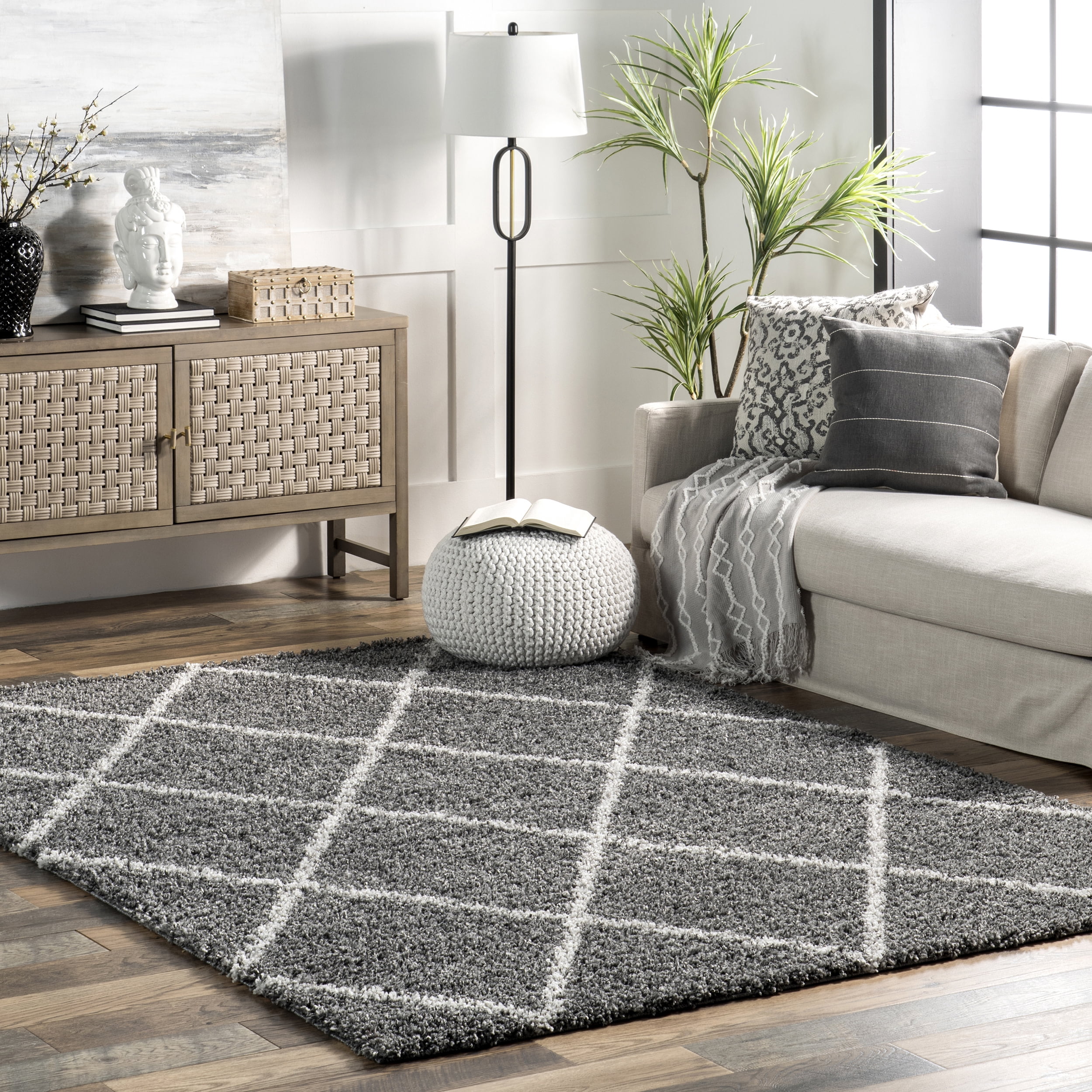 nuLOOM Tess Moroccan Shag Area Rug, 8' 10" x 12', Gray - Walmart.com