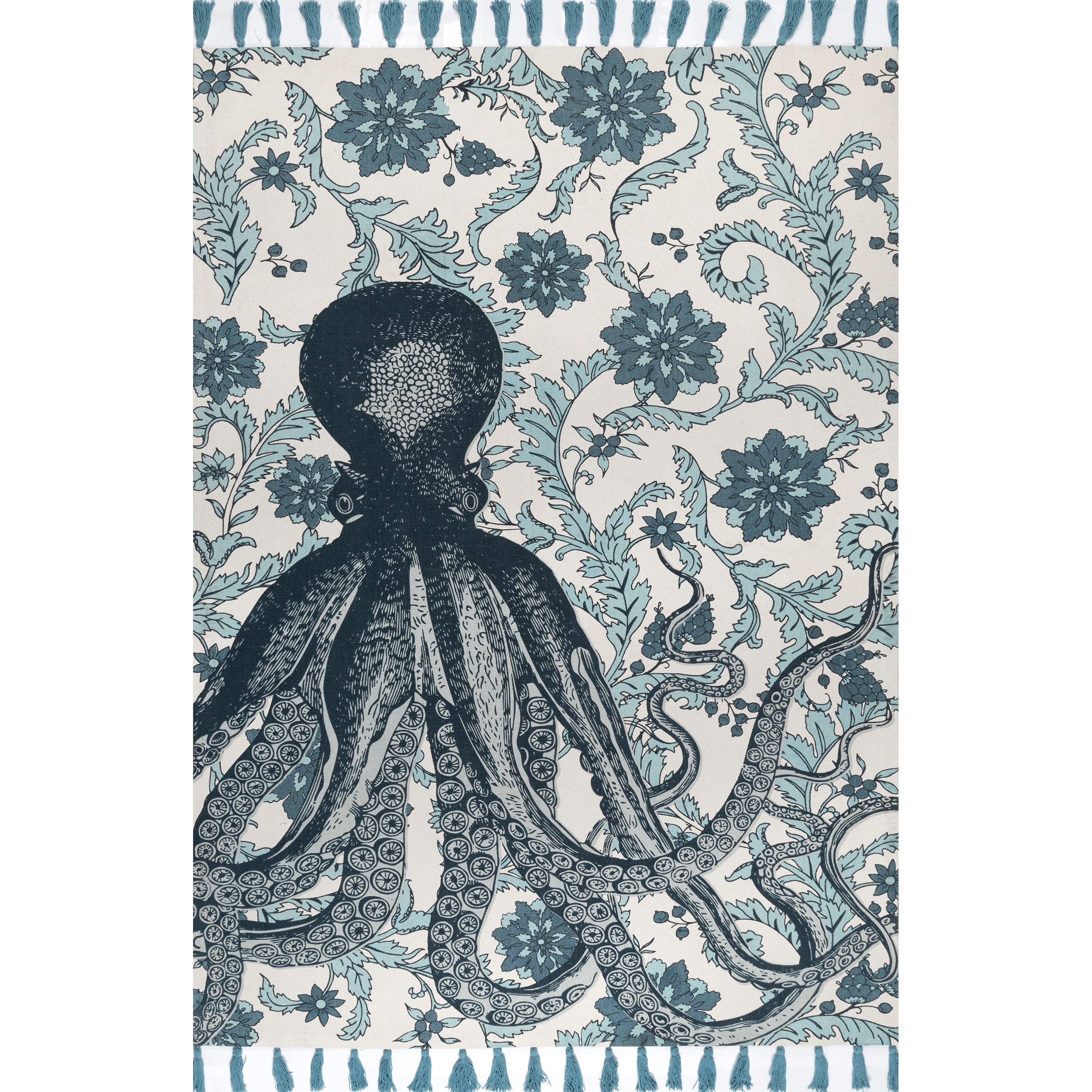 nuLOOM Thomas Paul Printed Flatweave Cotton Giant Octopus Area Rug, 5 ...