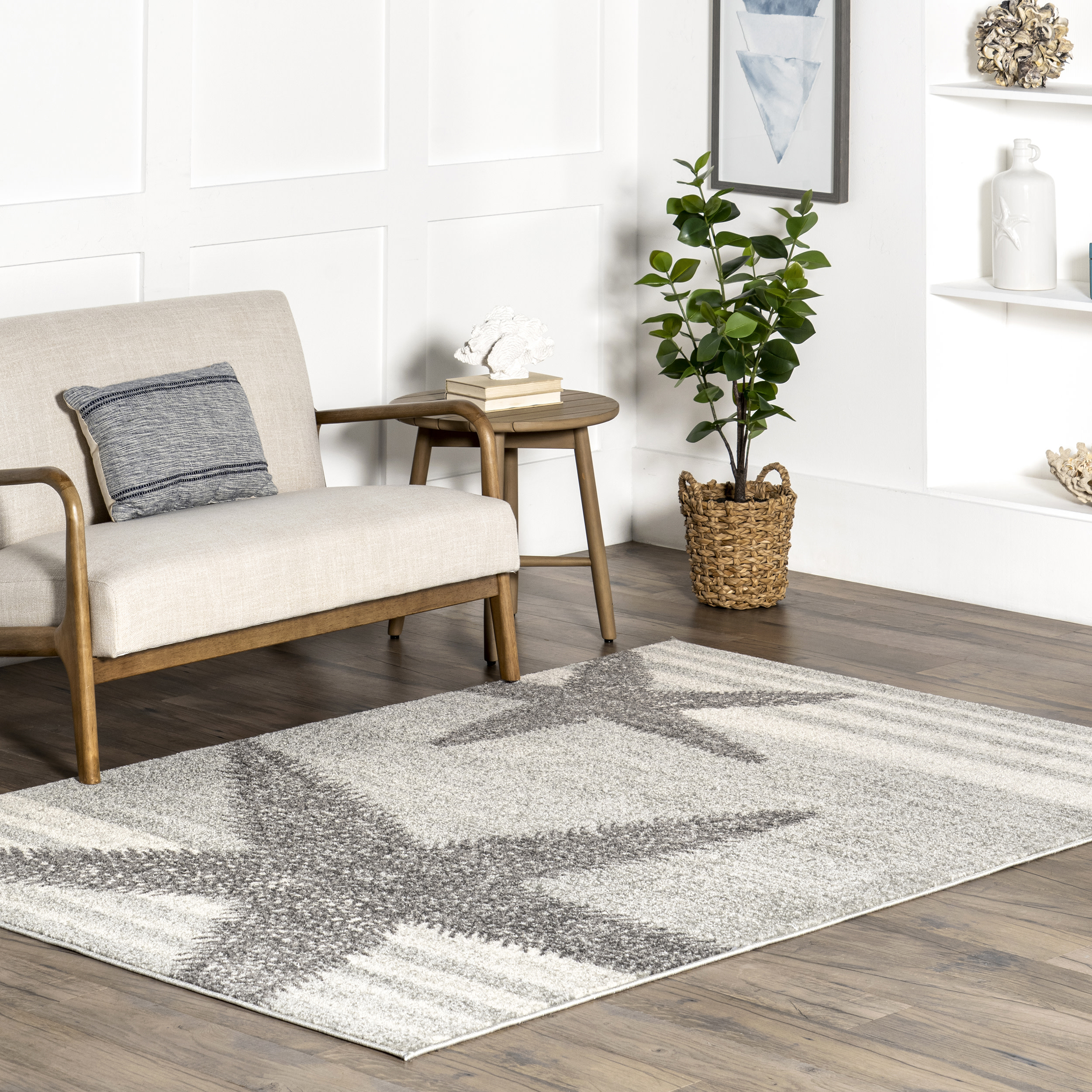 nuLOOM Thomas Paul Starfish and Striped Area Rug, 8' x 10', Light Gray ...