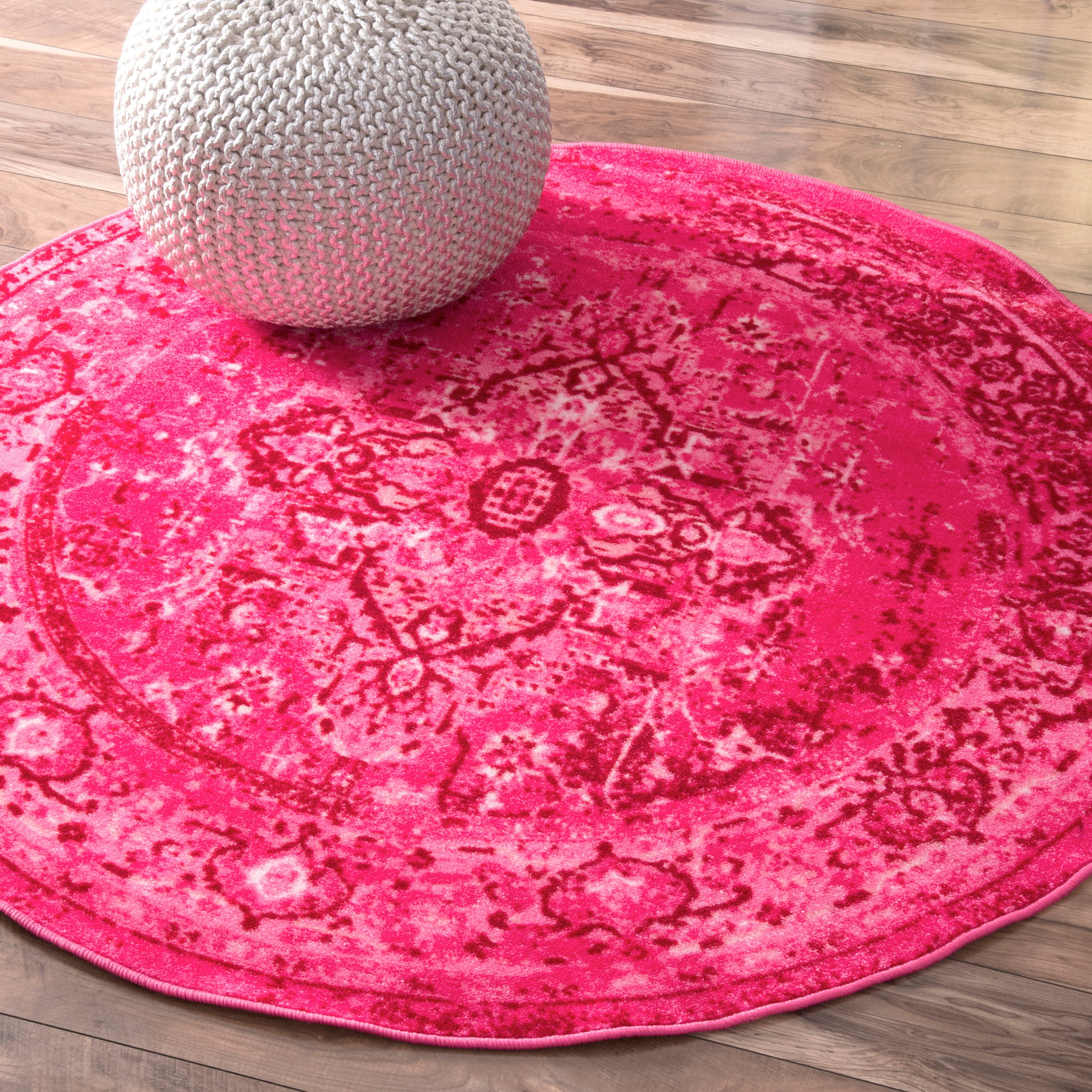 nuLOOM Vintage Reiko Rug 5' Pink Round (MCGZ01B-505R) - Walmart.com