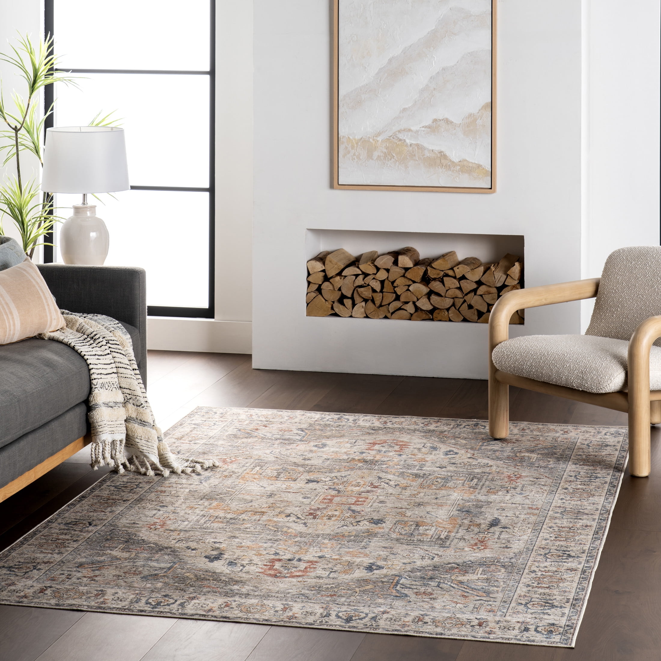 nuLOOM Vita SplashGuard Vintage Medallion Machine Washable Area Rug, 2 ...