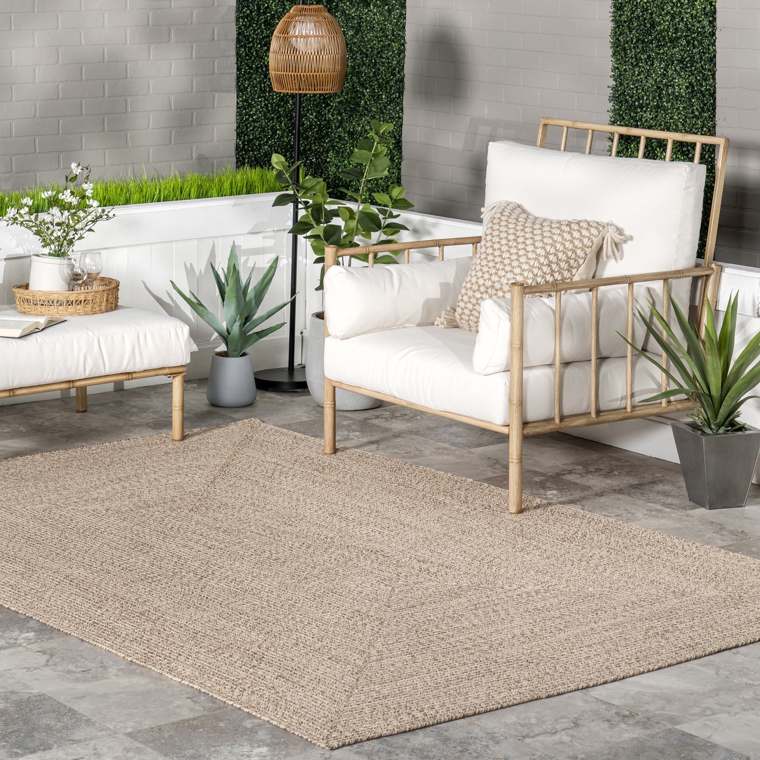 nuLOOM Wynn Braided Indoor/Outdoor Tan 10' x 13' Casual Area Rug ...