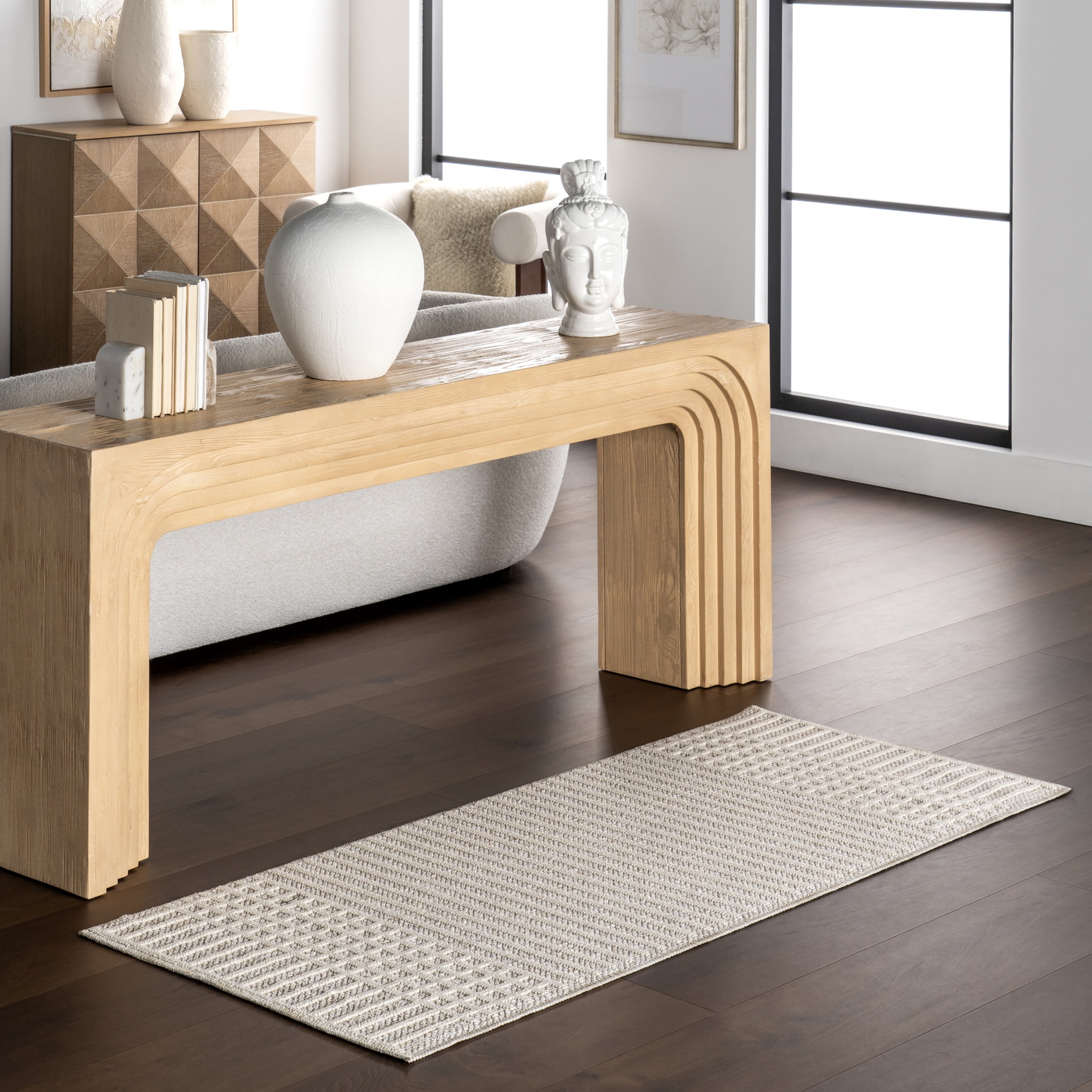 nuLOOM Yulia Geometric Bands Machine Washable Area Rug, 2' 6" x 10 ...