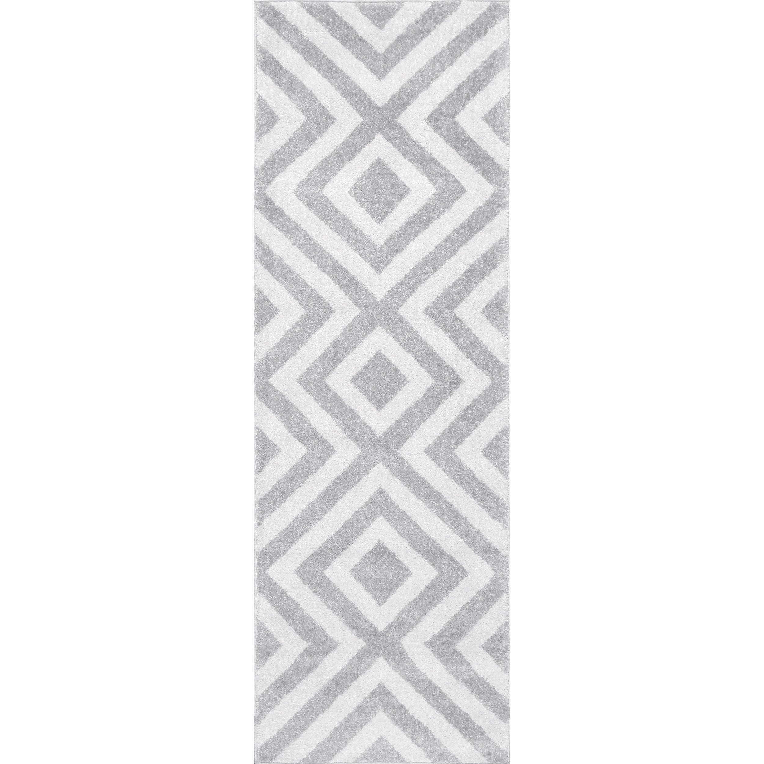 SAFAVIEH Brentwood Naomh Geometric Runner Rug, 2' x 6', Light Grey/Blue ...