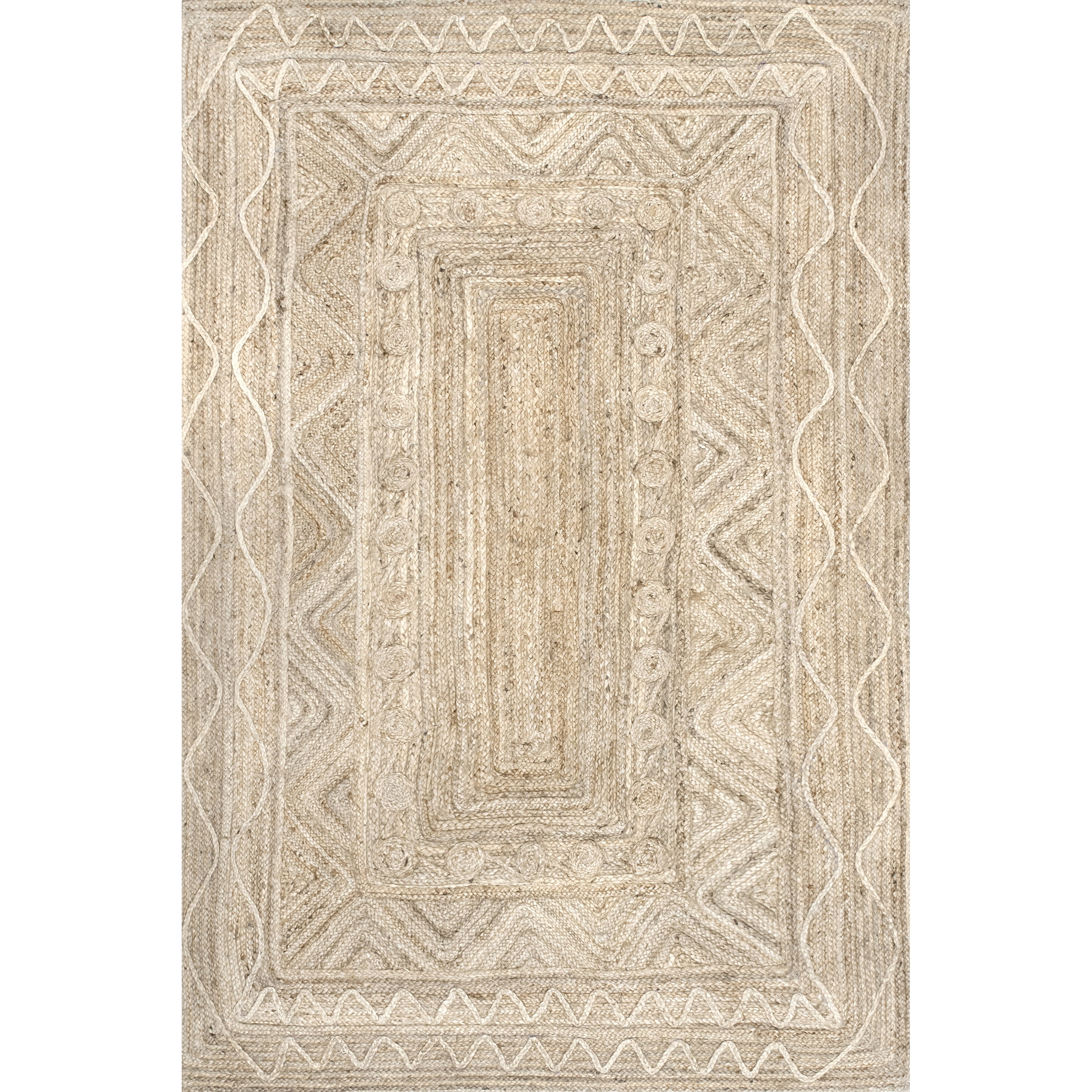 nuLOOM Zanya Textured Jute Area Rug, 5' x 8', Natural - Walmart.com