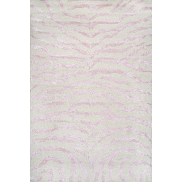 nuLOOM Zebra Hand Tufted Plush Wool Area Rug, 5' x 8', Pink - Walmart.com